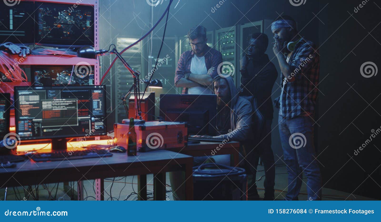 Hackers Having a Tense Argument Stock Photo - Image of cigarette ...