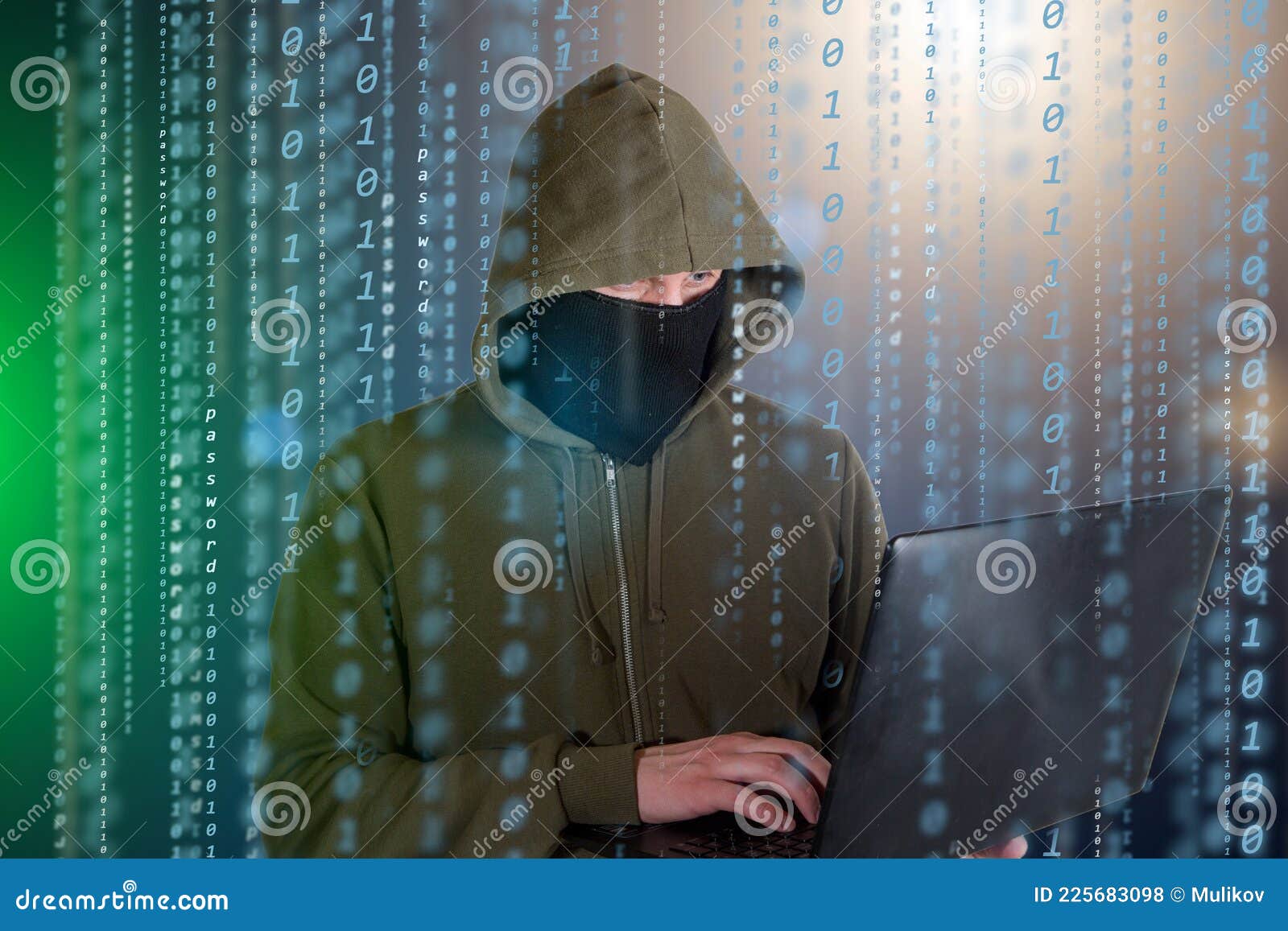 Hackers Programmer Look on Screen and Writes the Program Code Hack ...