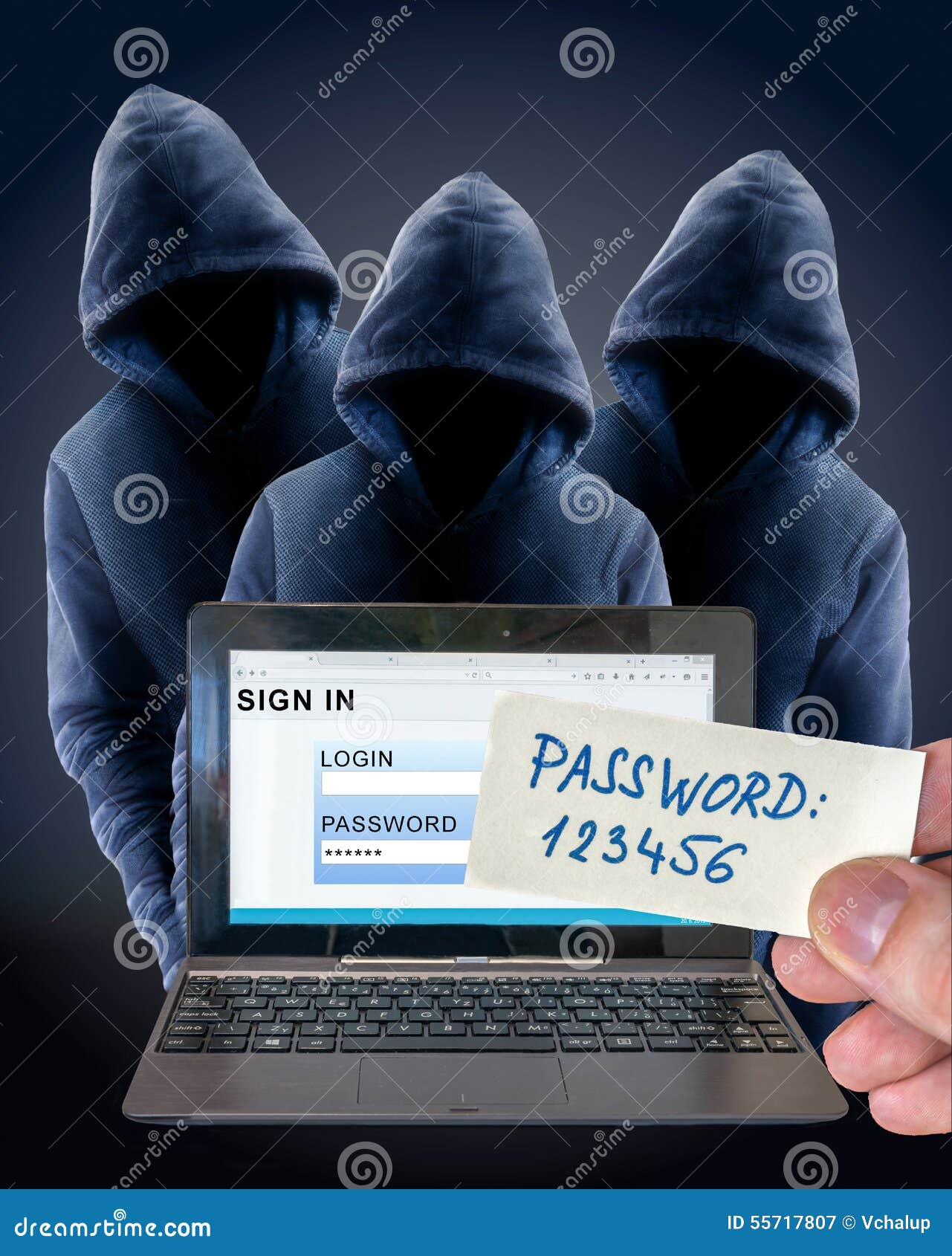 Hackers Spying when User Enters Password and Sign in Stock Image ...