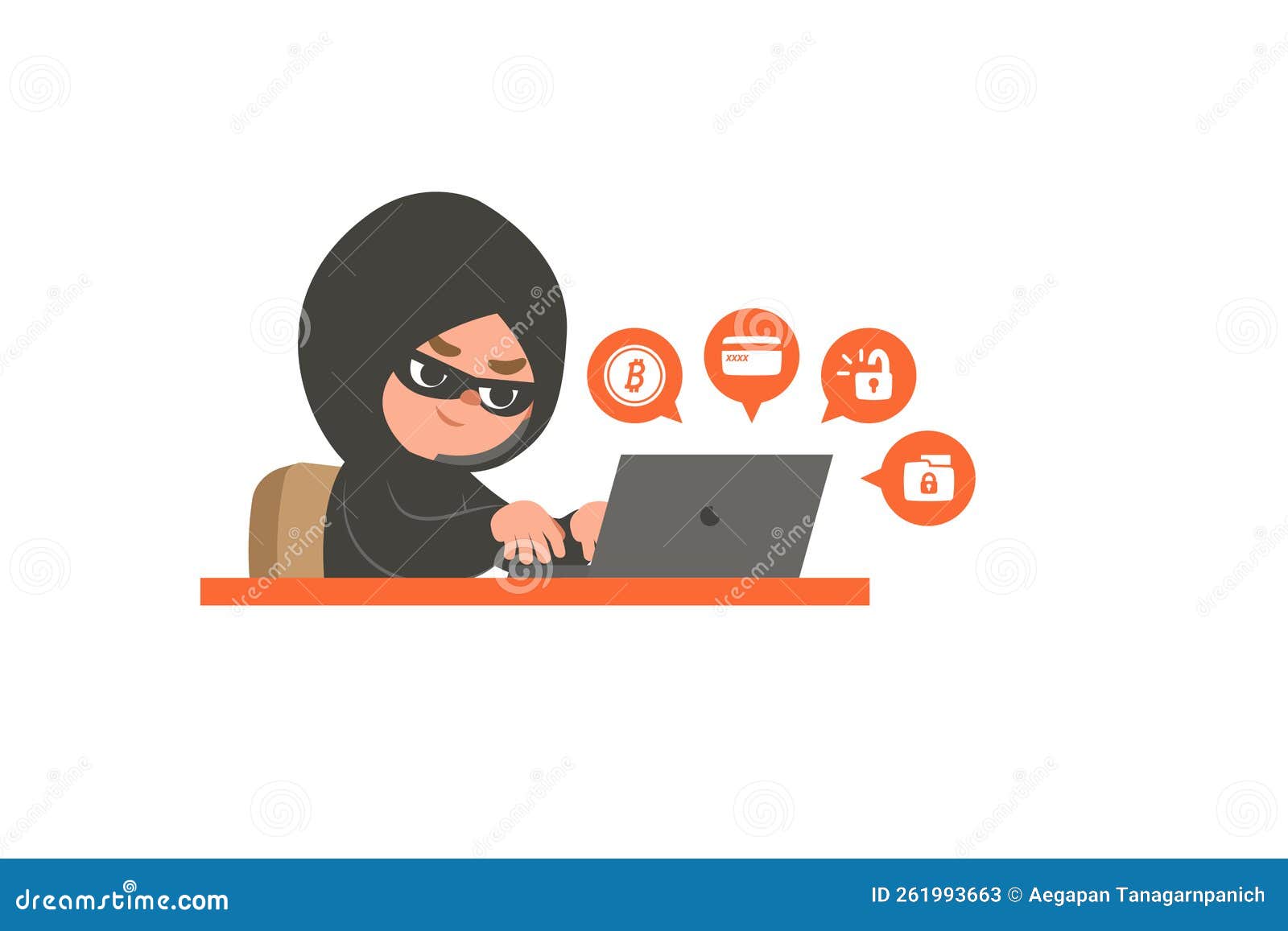 Ransom Computer Hacker Data Extortion 3d Rendering Stock Image ...
