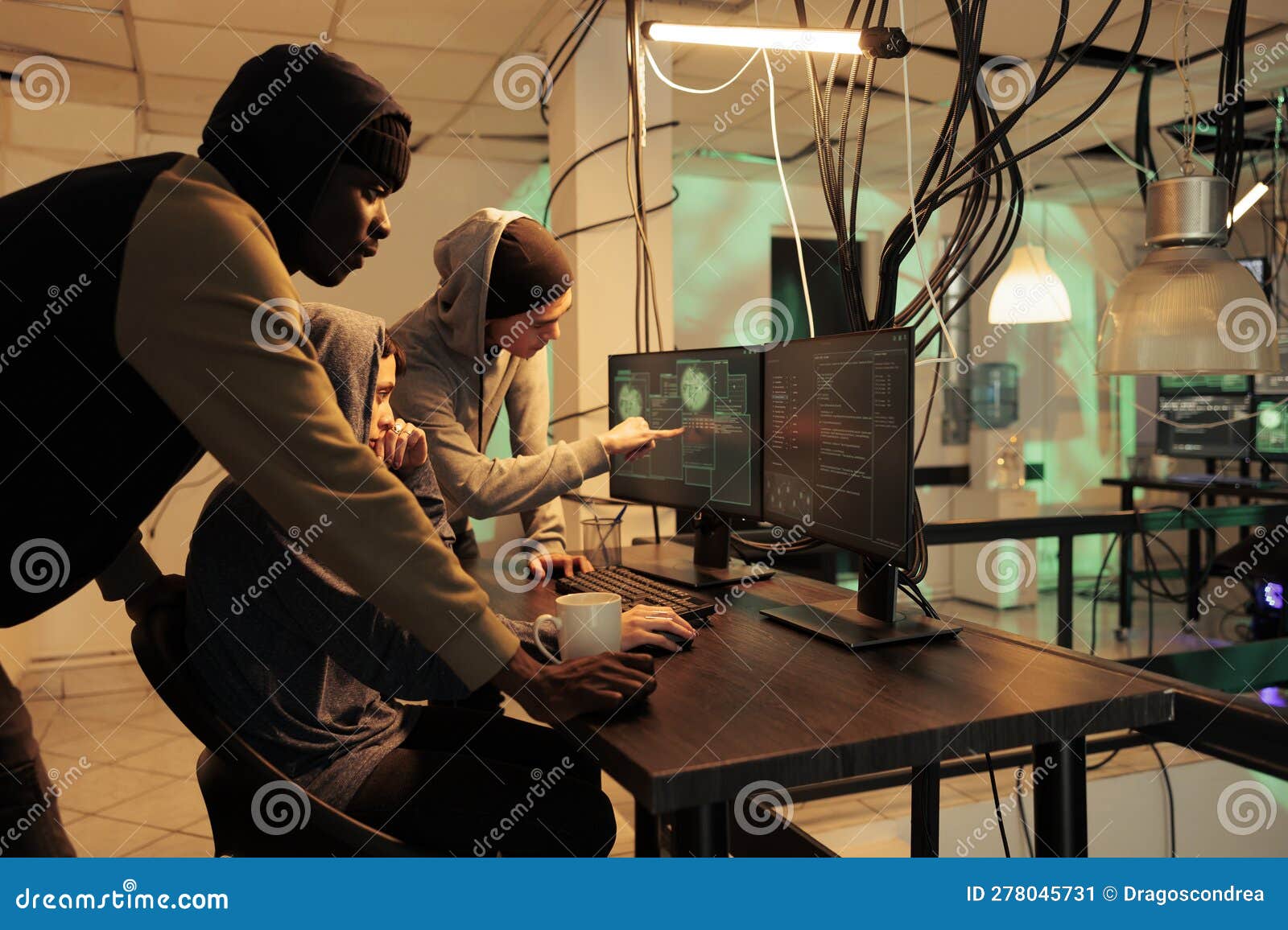 Hackers Team Hacking Computer Network System, Programming Malware Stock Image - Image of ...