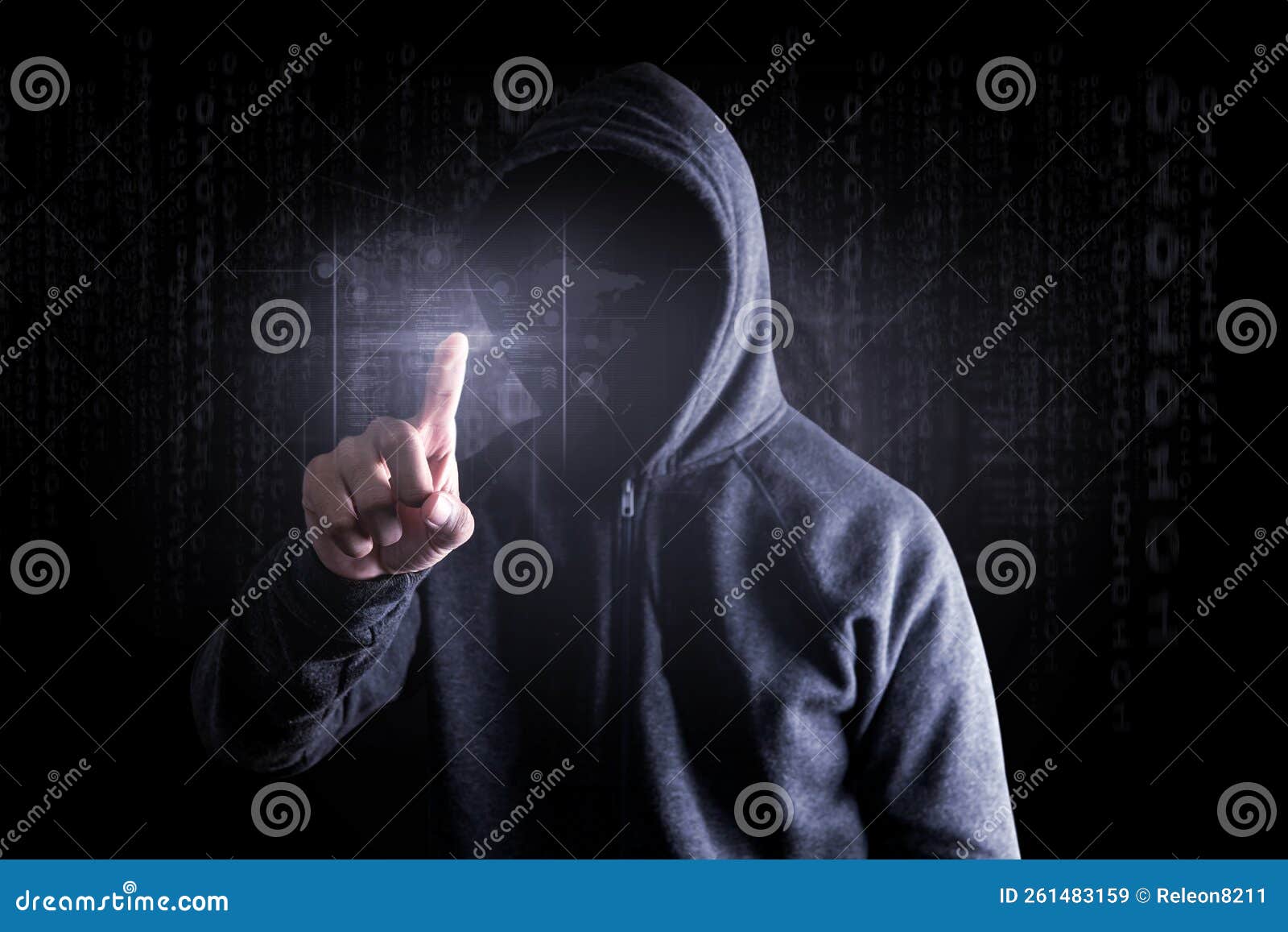 Hackers Touch Button Data Attack Cyber Security and Information Stock ...