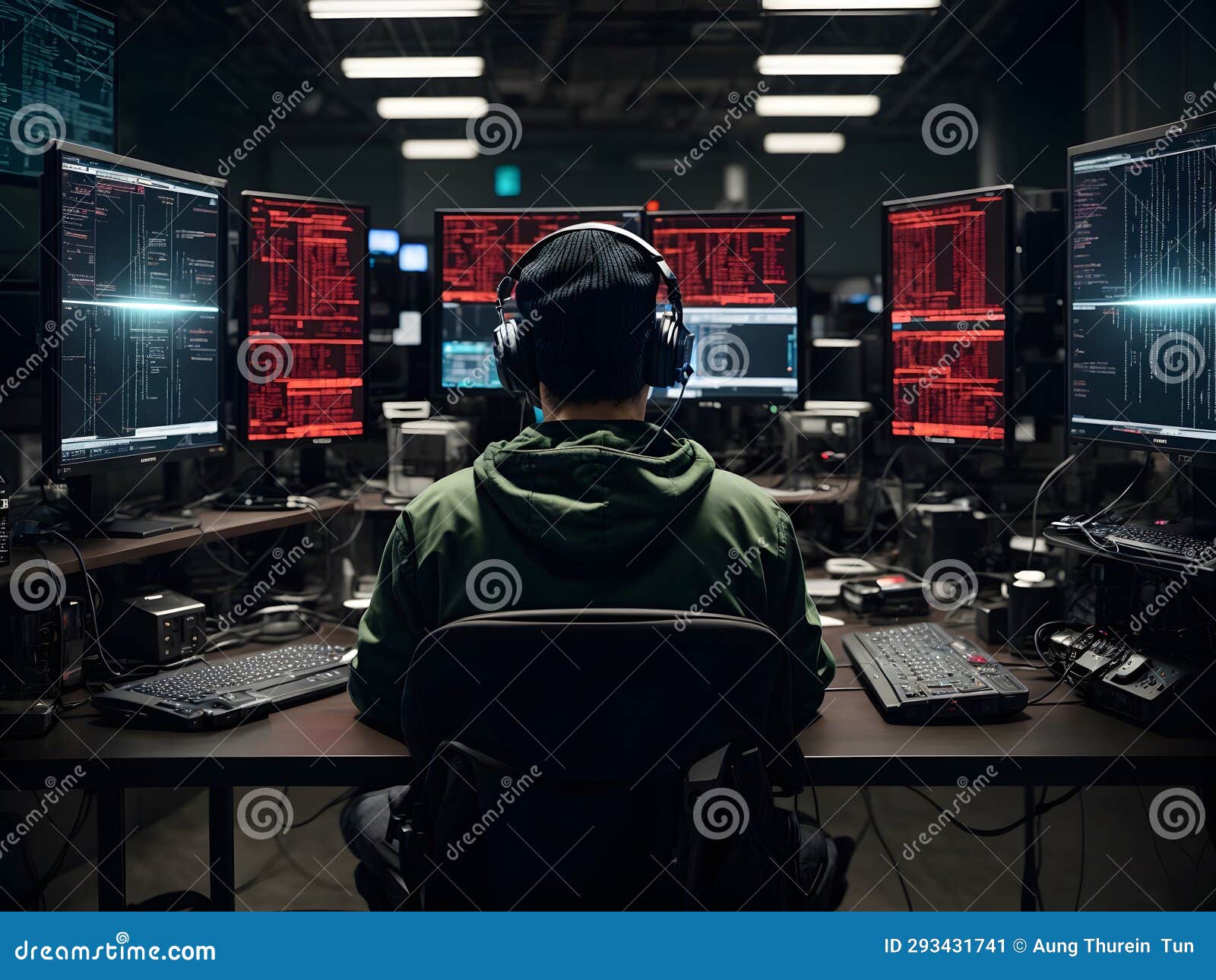 Hackers Using Laptops with Binary Codes Digital Interfaces Stock Image - Image of exposure ...