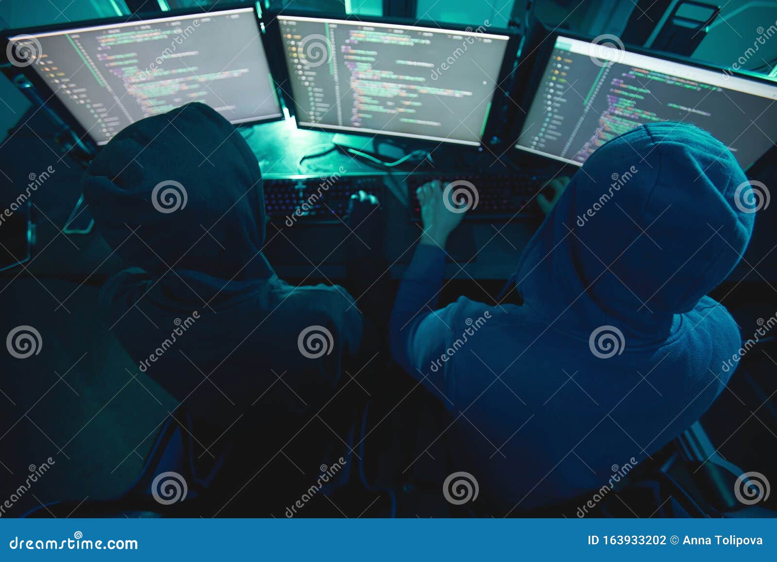 Hackers Working Together at Office Stock Photo - Image of working ...