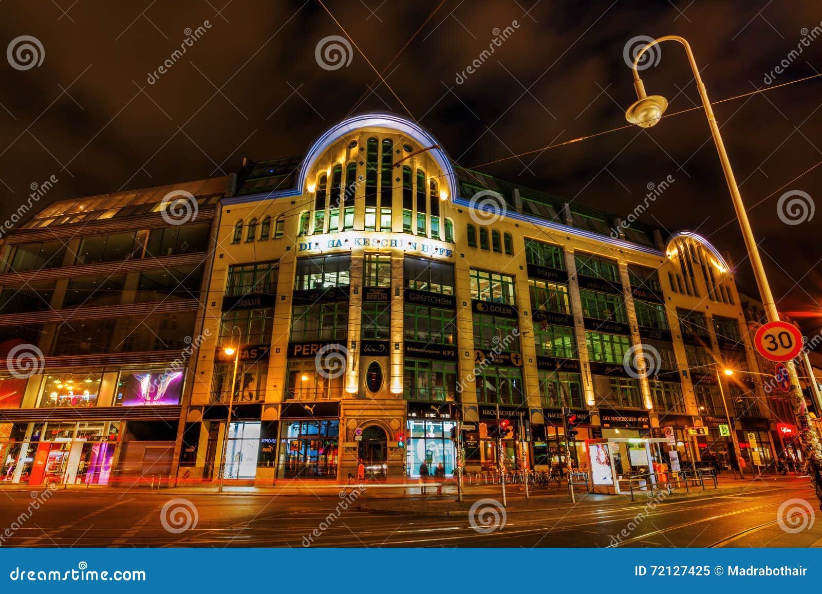 Hackesche Hoefe in Berlin, Germany, at Night Editorial Image - Image of ...