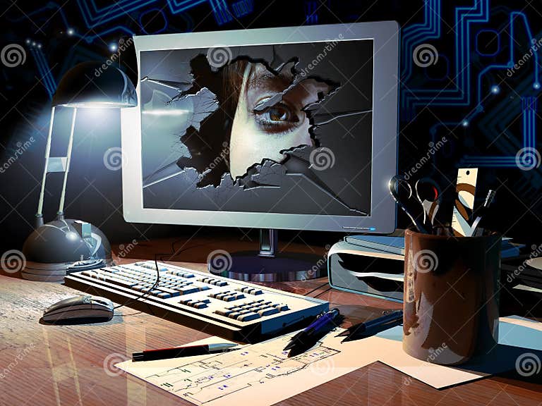 Hacking stock illustration. Illustration of hacking, firewall - 23299001
