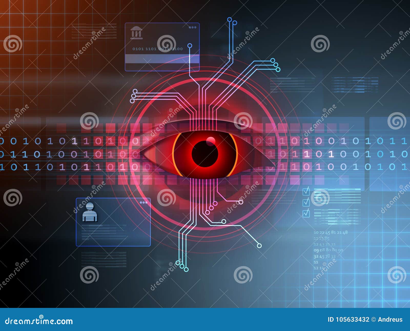 Hacking Activity in Cyberspace Stock Illustration - Illustration of ...