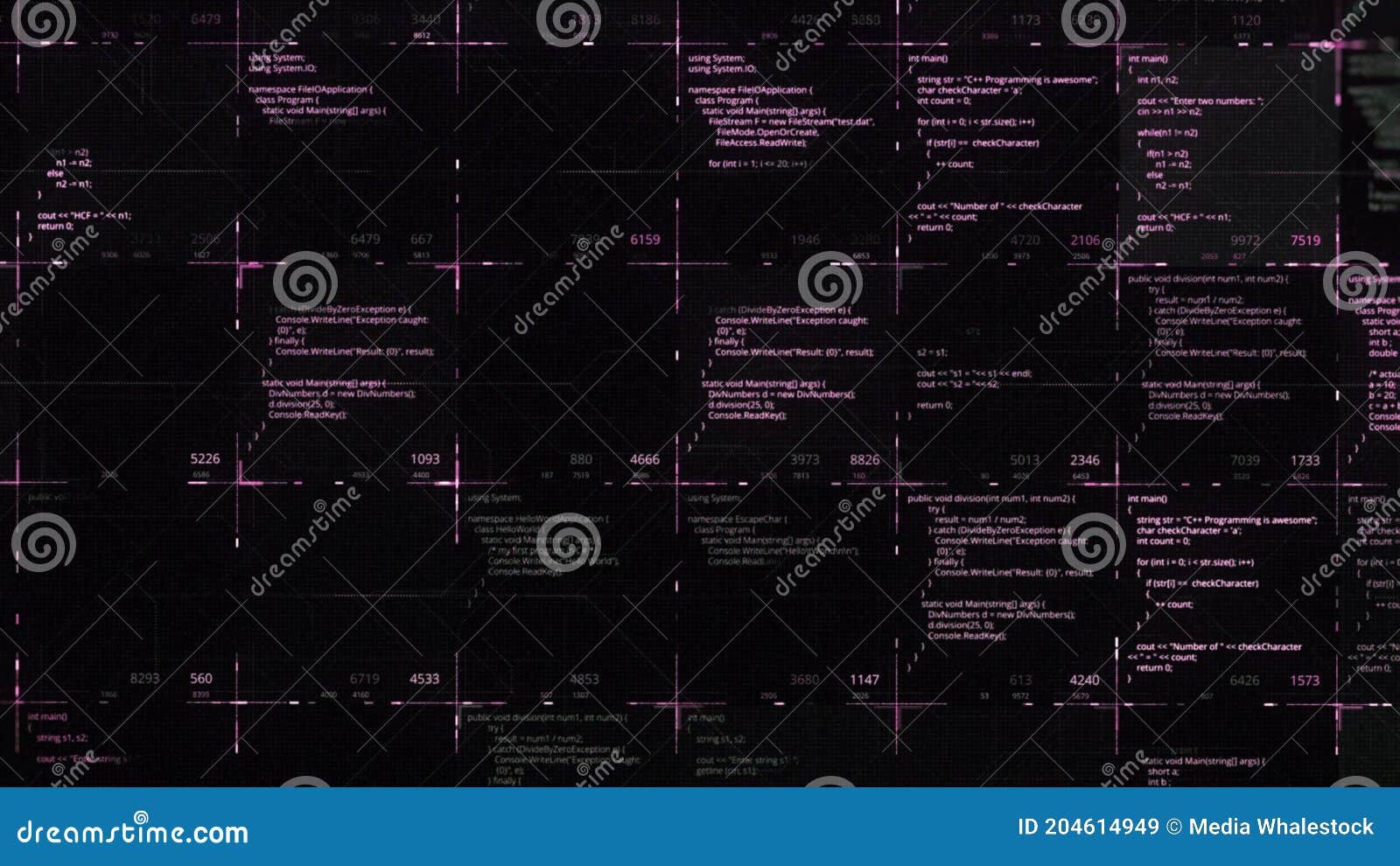 Hacking Code Animation On Lack Abstract Computer Monitor Animation Cyber Crime And Modern