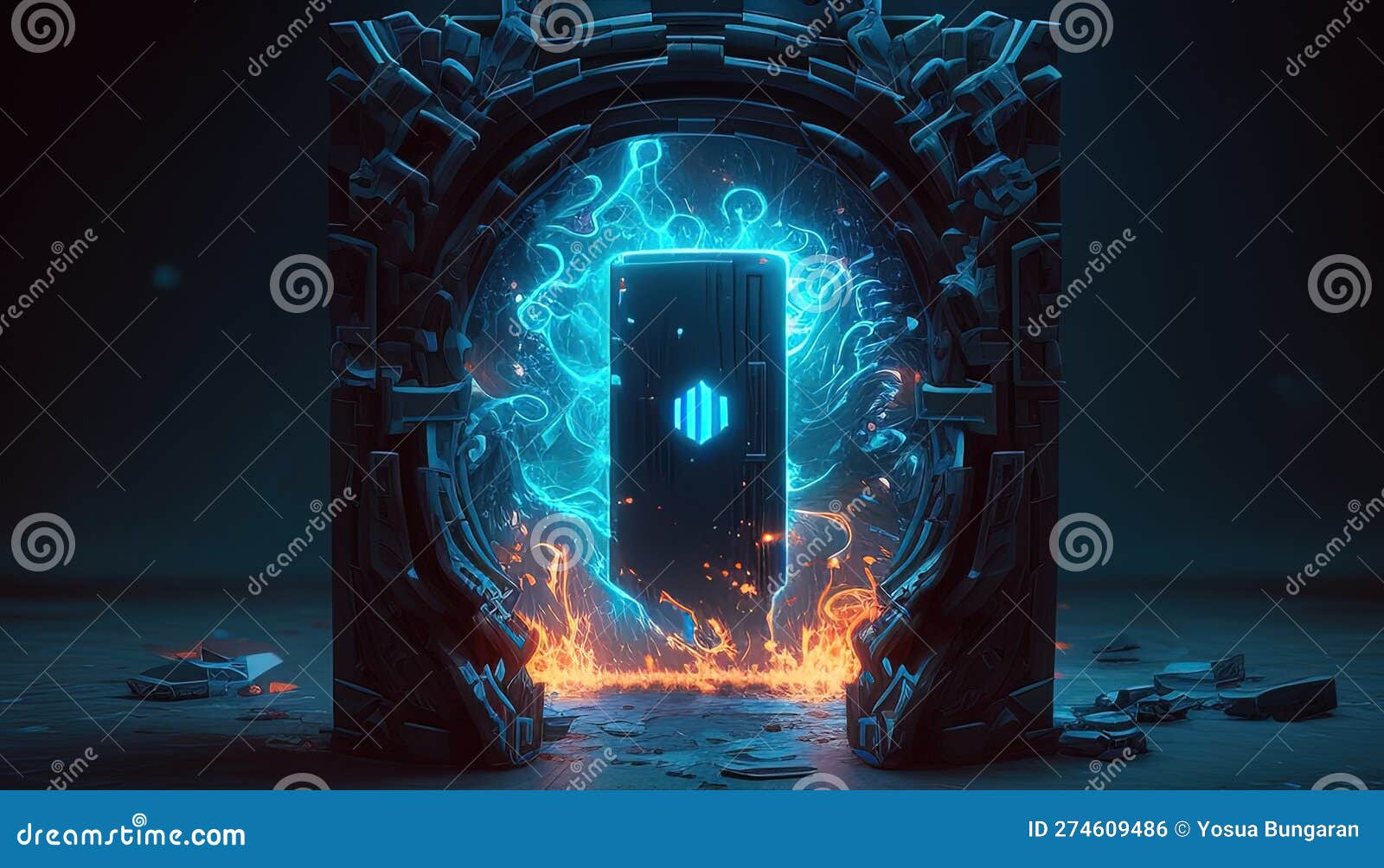 Hacking Collective Portal, Digital Art Illustration, Generative AI ...