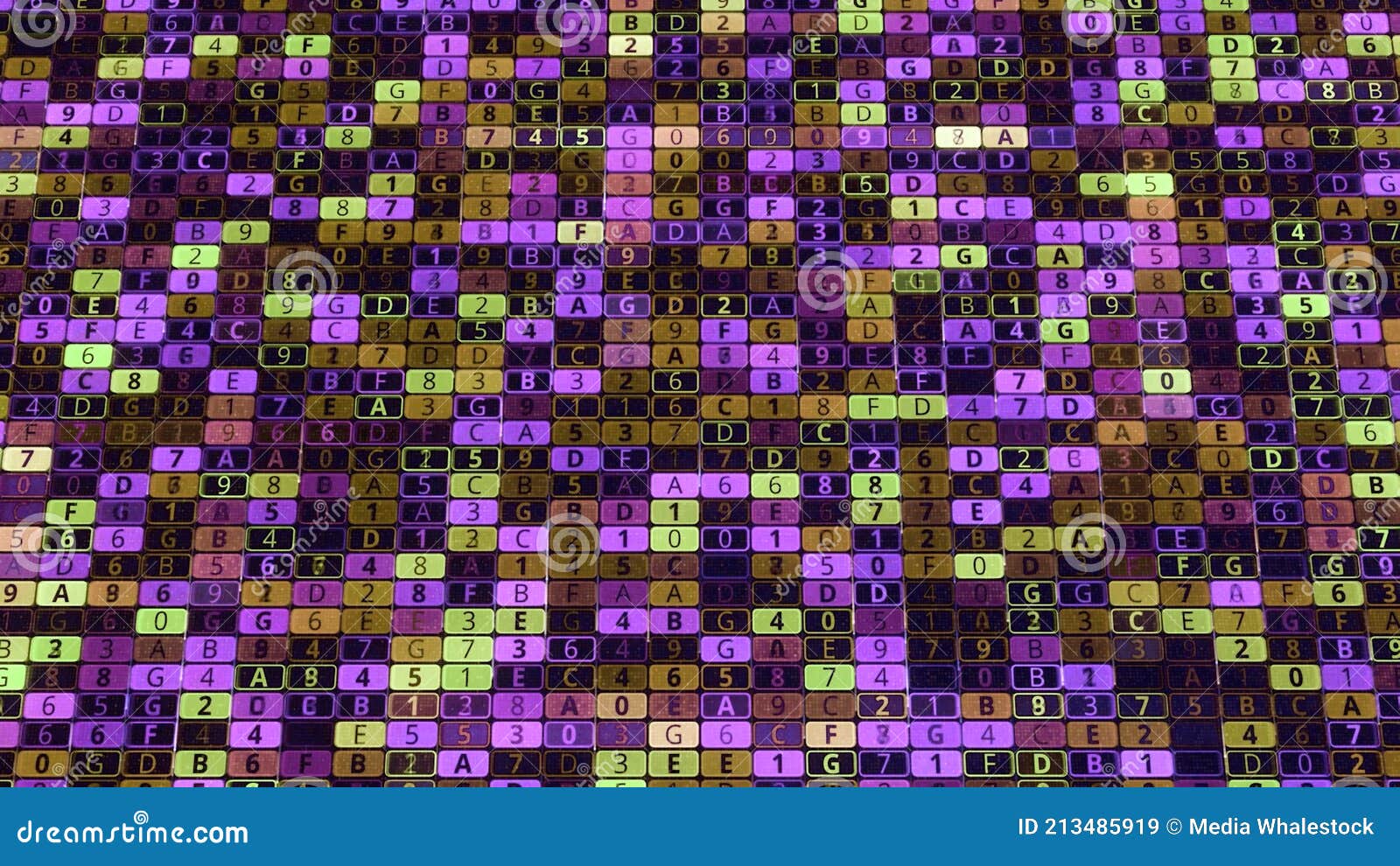 Hacking Computer System with Colorful Background. Animation. Lot of Digital Cells that Change ...