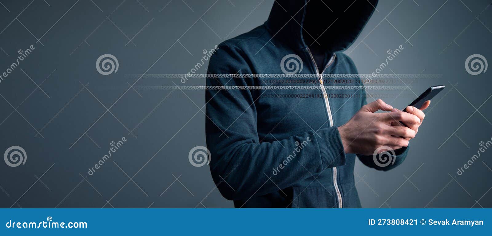 Hacking Concept, Hacker with Cellphone Stock Image - Image of online ...