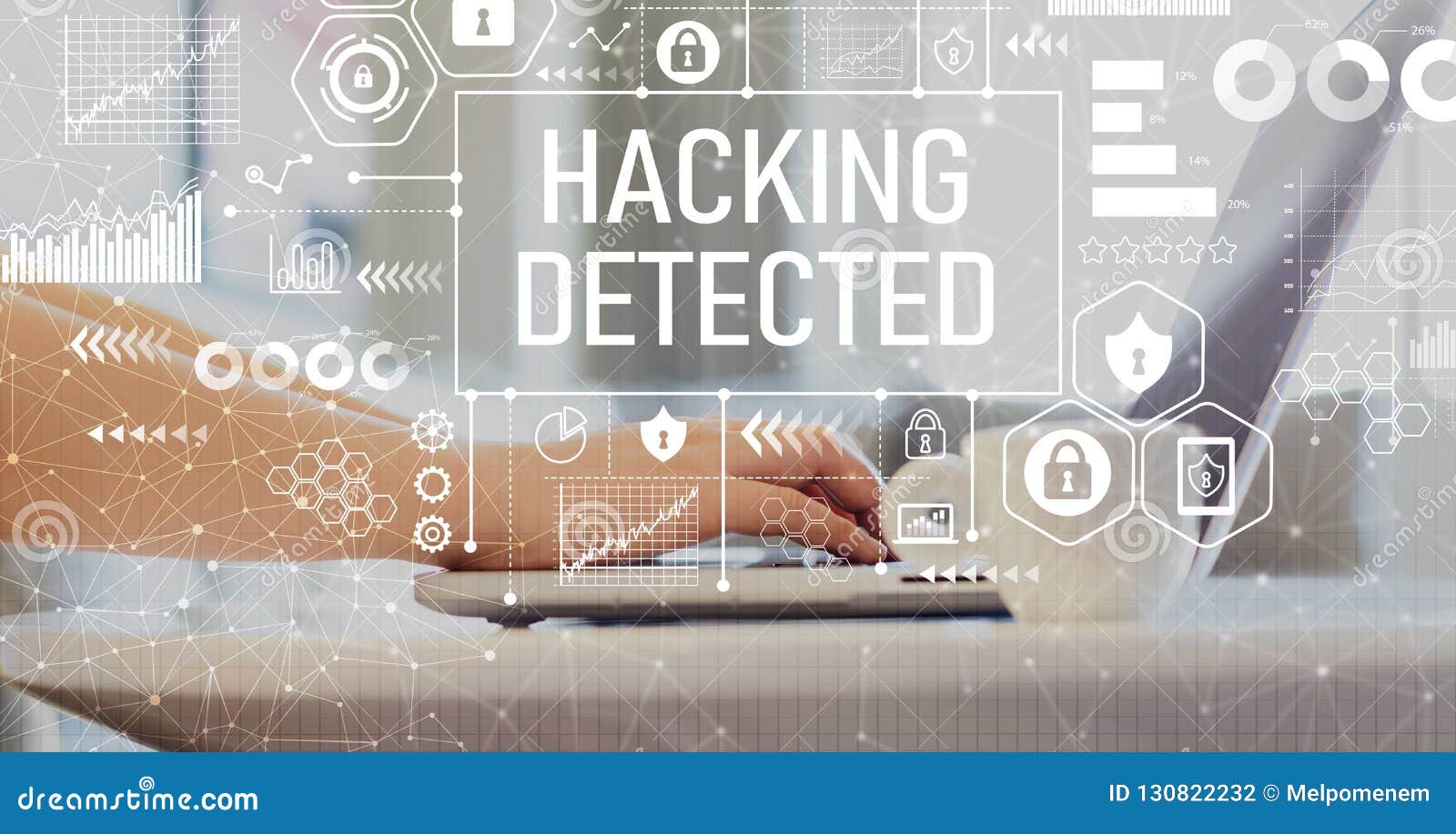 Hacking Detected with Woman Using a Laptop Stock Photo - Image of guard ...