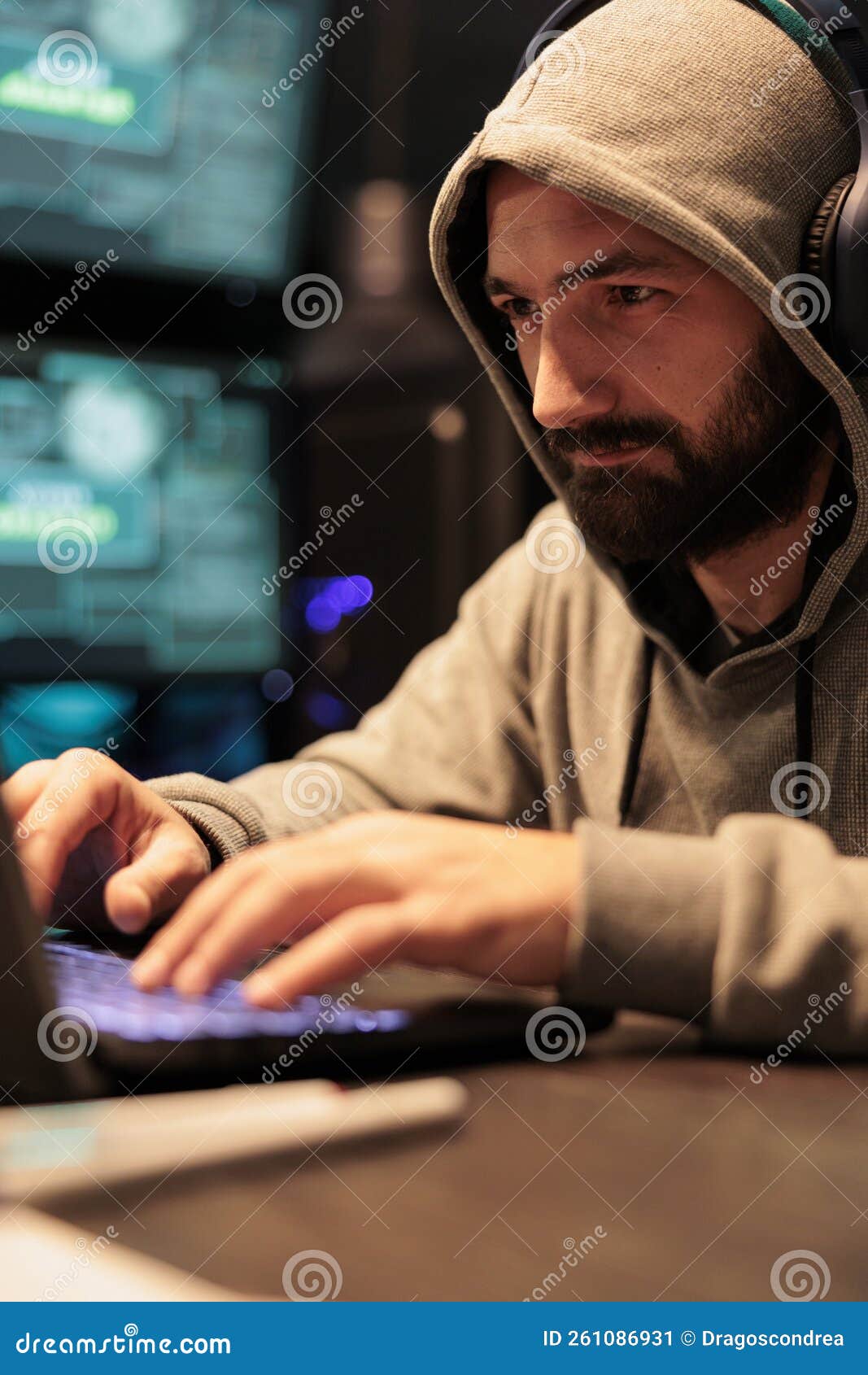 Hacking Developer Using Computer To Break System Stock Image - Image of ...