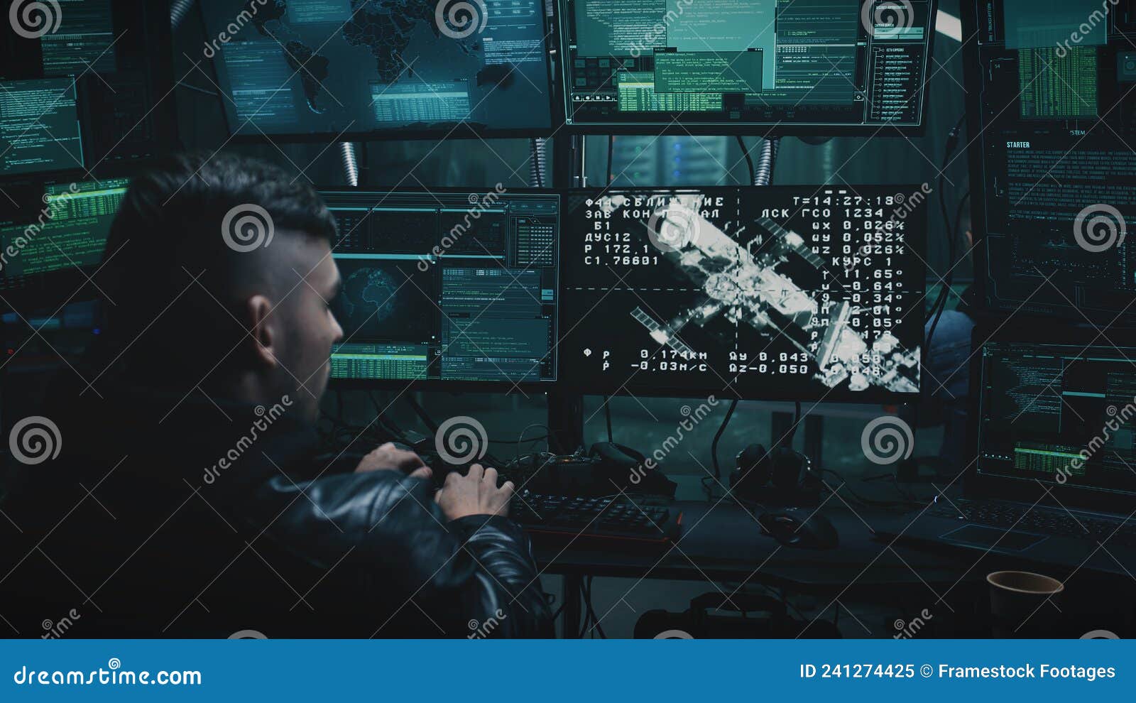Hacking the Docking of Space Module on Space Station Stock Image ...