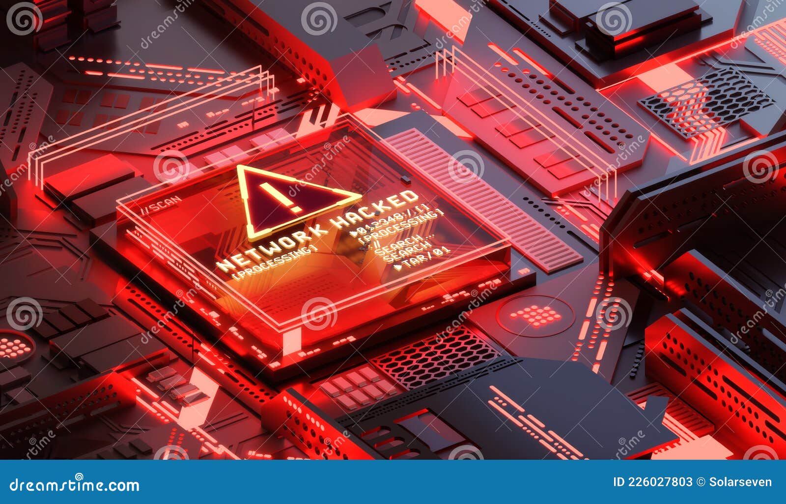 Hacking and Network Ransomware Background Stock Illustration ...