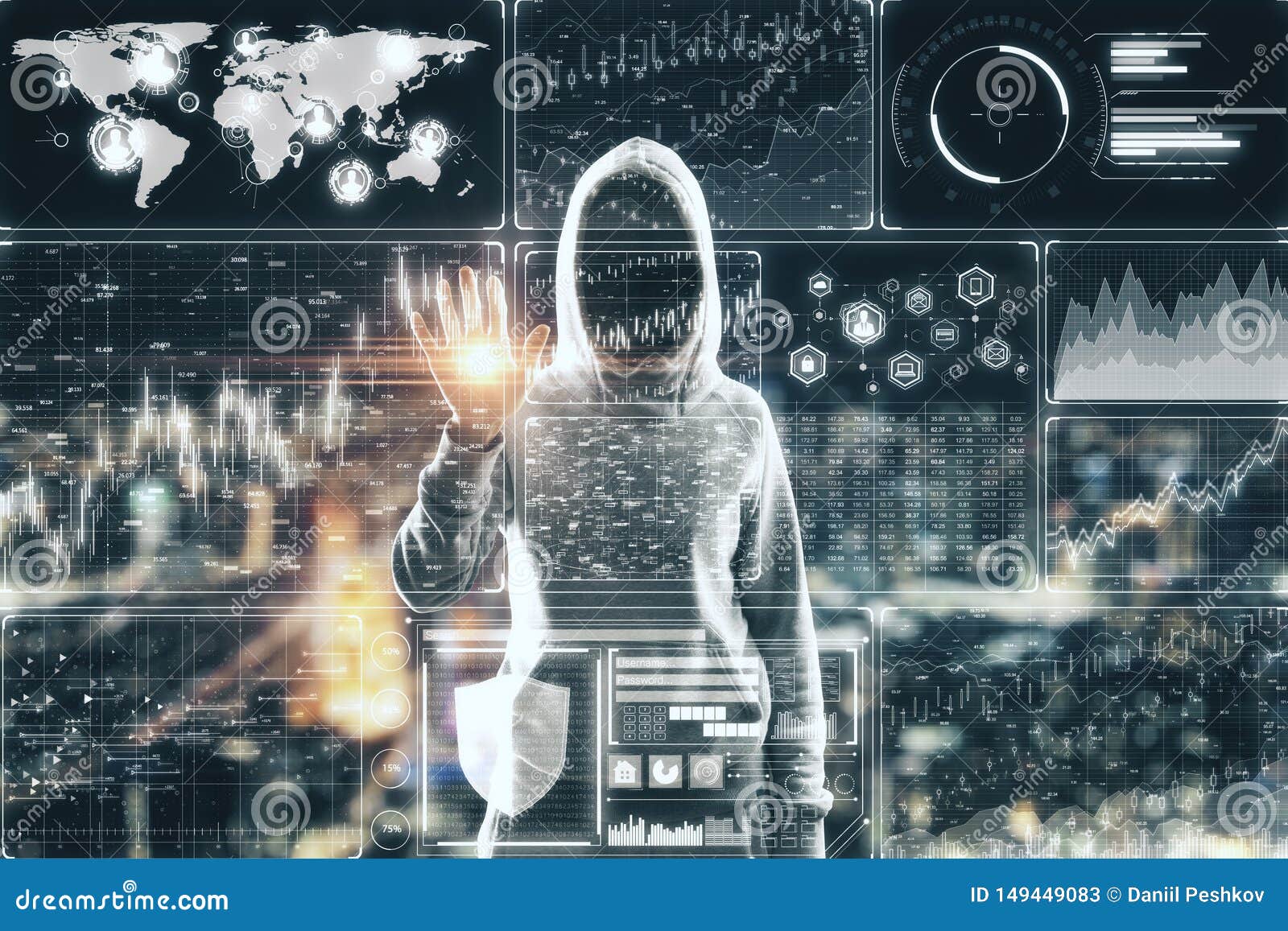 Hacking and hud concept stock image. Image of hoodie - 149449083