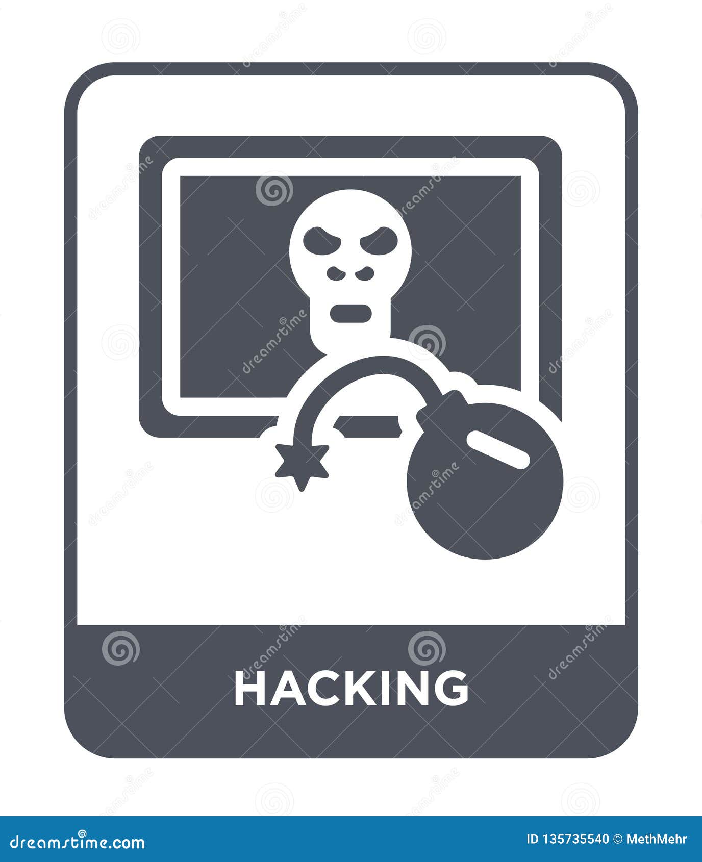 Hacking Icon in Trendy Design Style. Hacking Icon Isolated on White ...