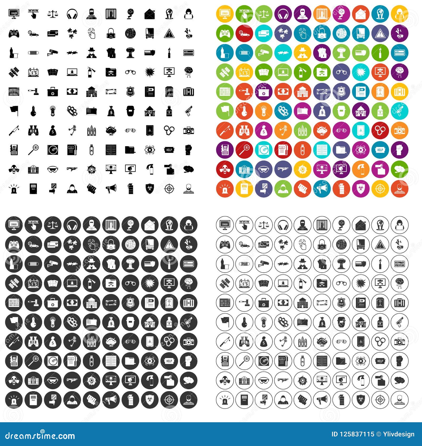100 Hacking Icons Set Variant Stock Illustration - Illustration of mask ...