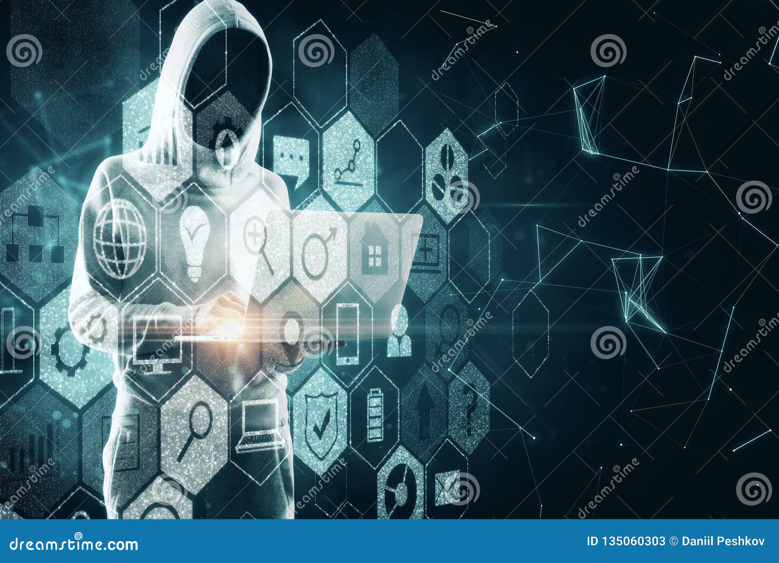 Hacking and Information Concept Stock Image - Image of blue, computer ...