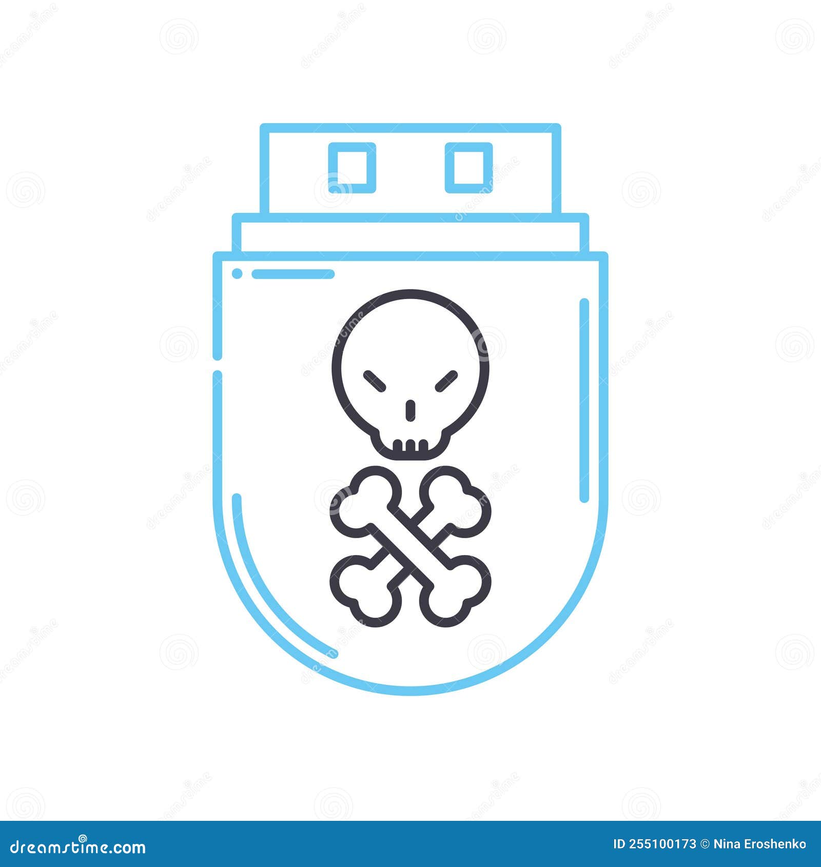 Hacking Information Line Icon, Outline Symbol, Vector Illustration ...