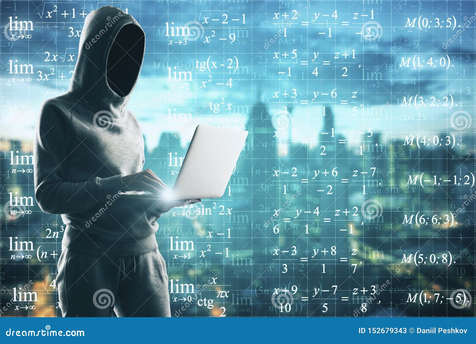 Hacking Looking at Formulas Stock Image - Image of hoodie, background ...