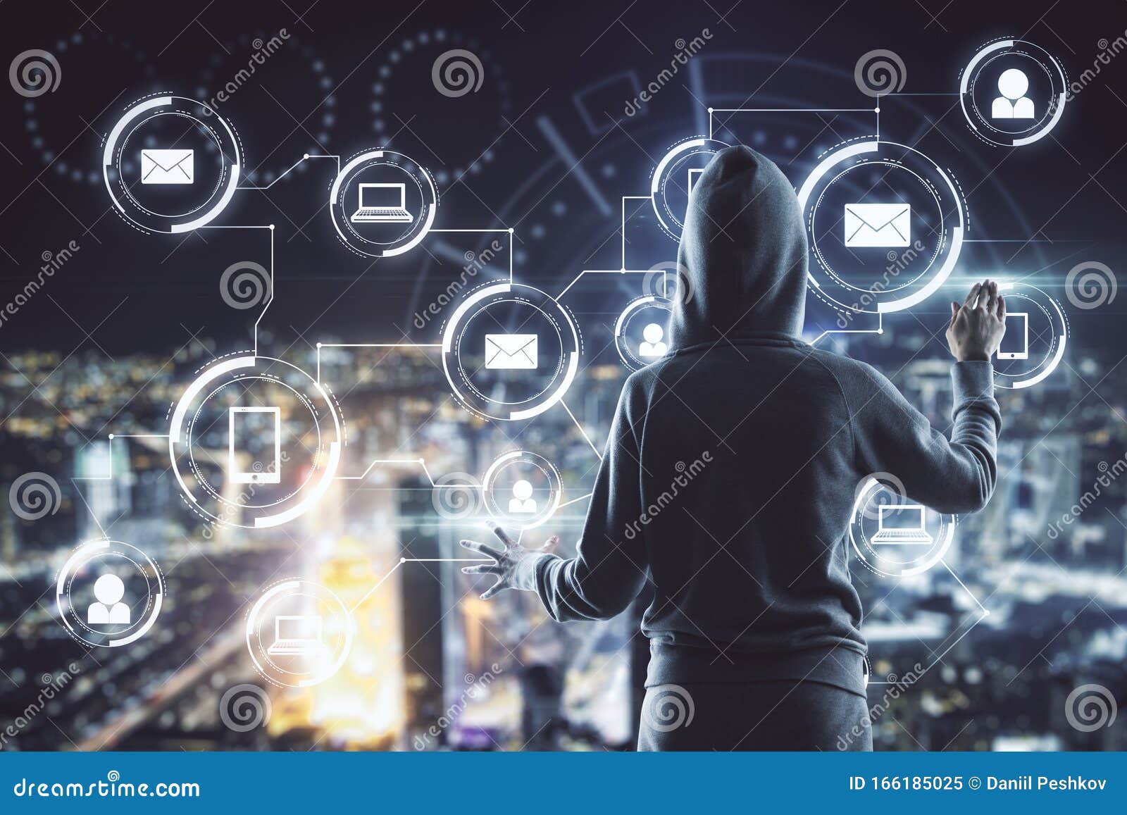 Hacker Drawing Digital Padlock Background Royalty-Free Stock Photo ...