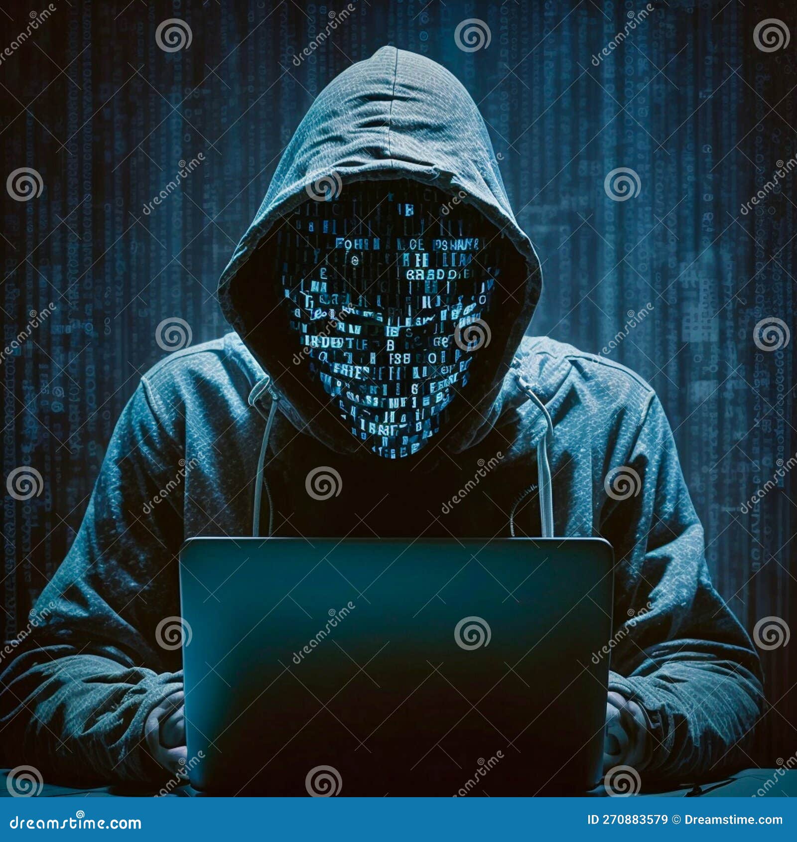 Hacking And Malware Concept Hacker Using Abstract Laptop With Binary Code Digital Interface 4107