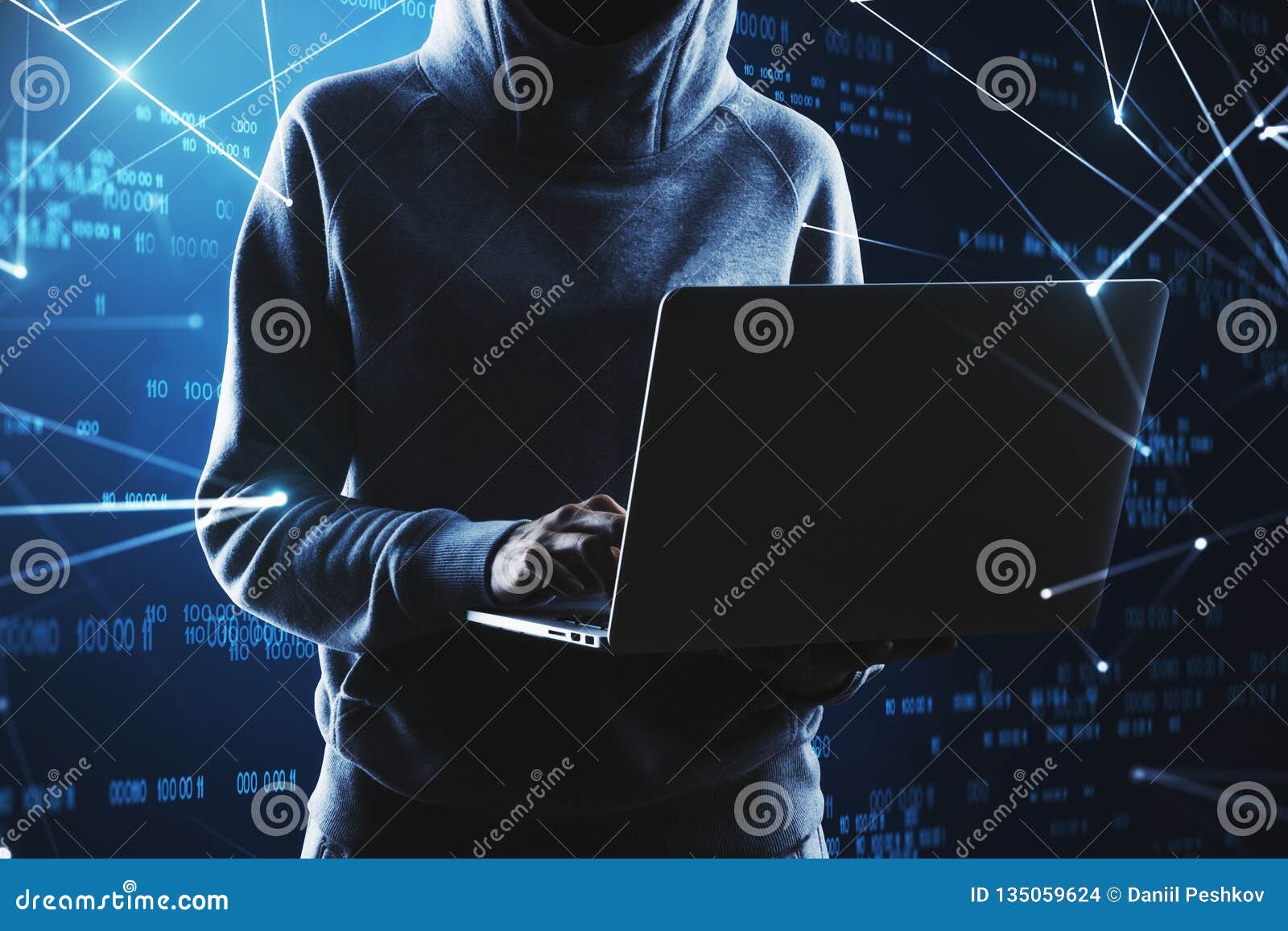 Hacking and Malware Concept Stock Photo - Image of laptop, blurry ...