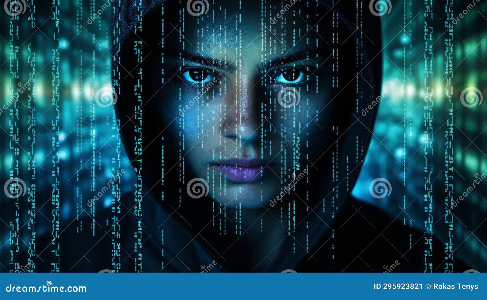 Hacking Malware And Data Security Concept Hacker Using Laptop With Binary Code Digital