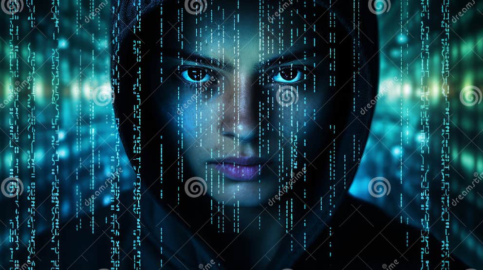 Hacking Malware And Data Security Concept Hacker Using Laptop With Binary Code Digital