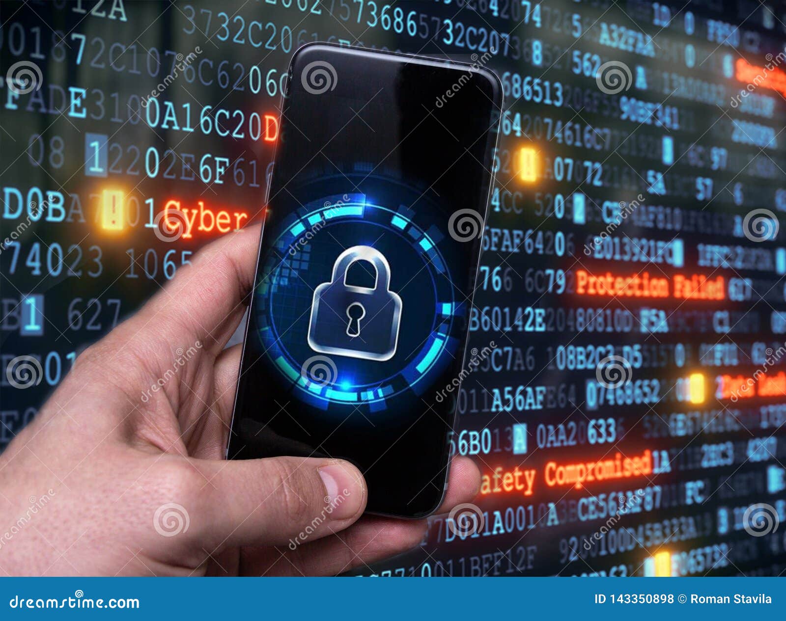 Hacking Mobile Devices By Hackers Data Protection In The Cloud Stock