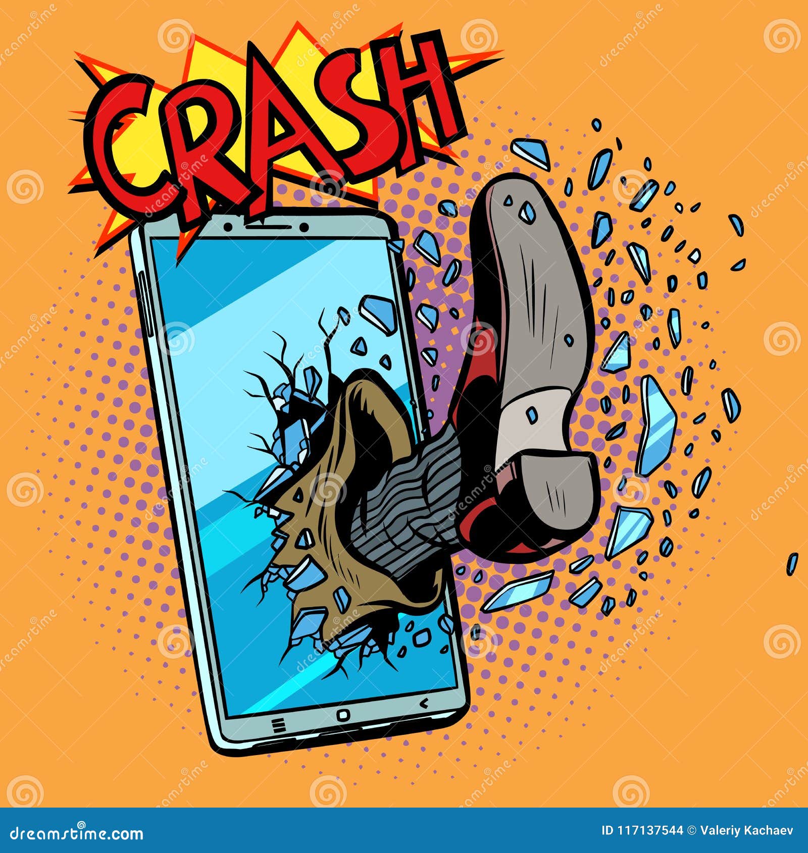 Hacking Mobile, Smartphone In Hand Vector Illustration | CartoonDealer ...