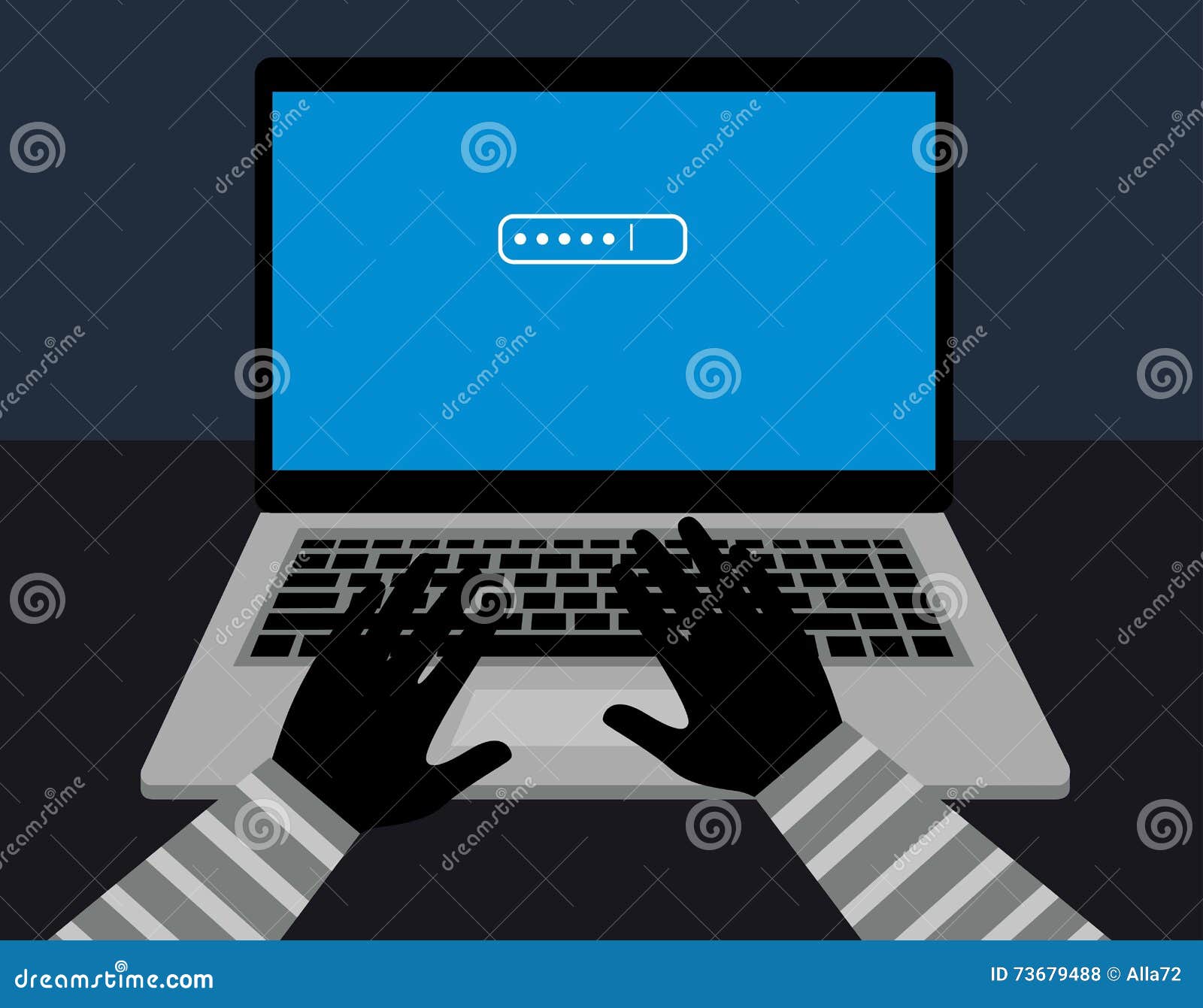 Hacking Password Protection Password Hacker Hacks Into The Computer 4597