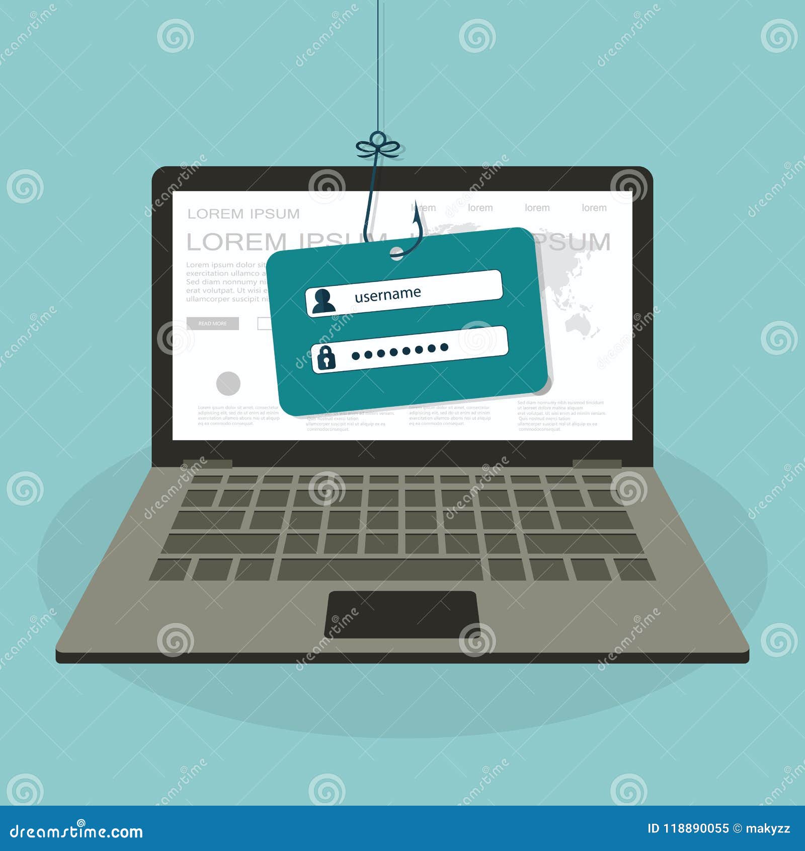 Hacking Phishing Attack. Internet Phishing, Internet Security Concept ...