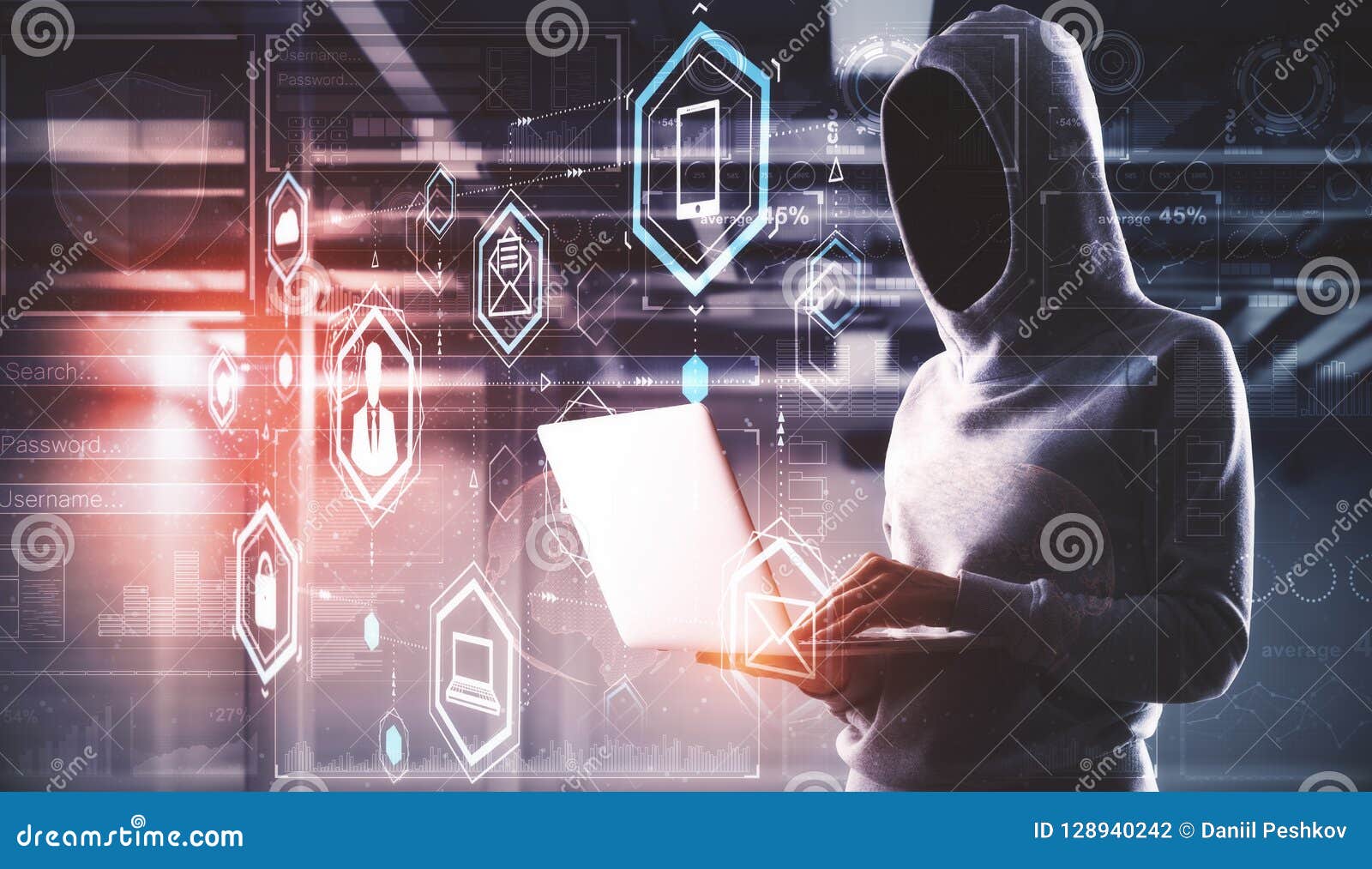 Hacking and Phishing Concept Stock Photo - Image of laptop, exposure ...