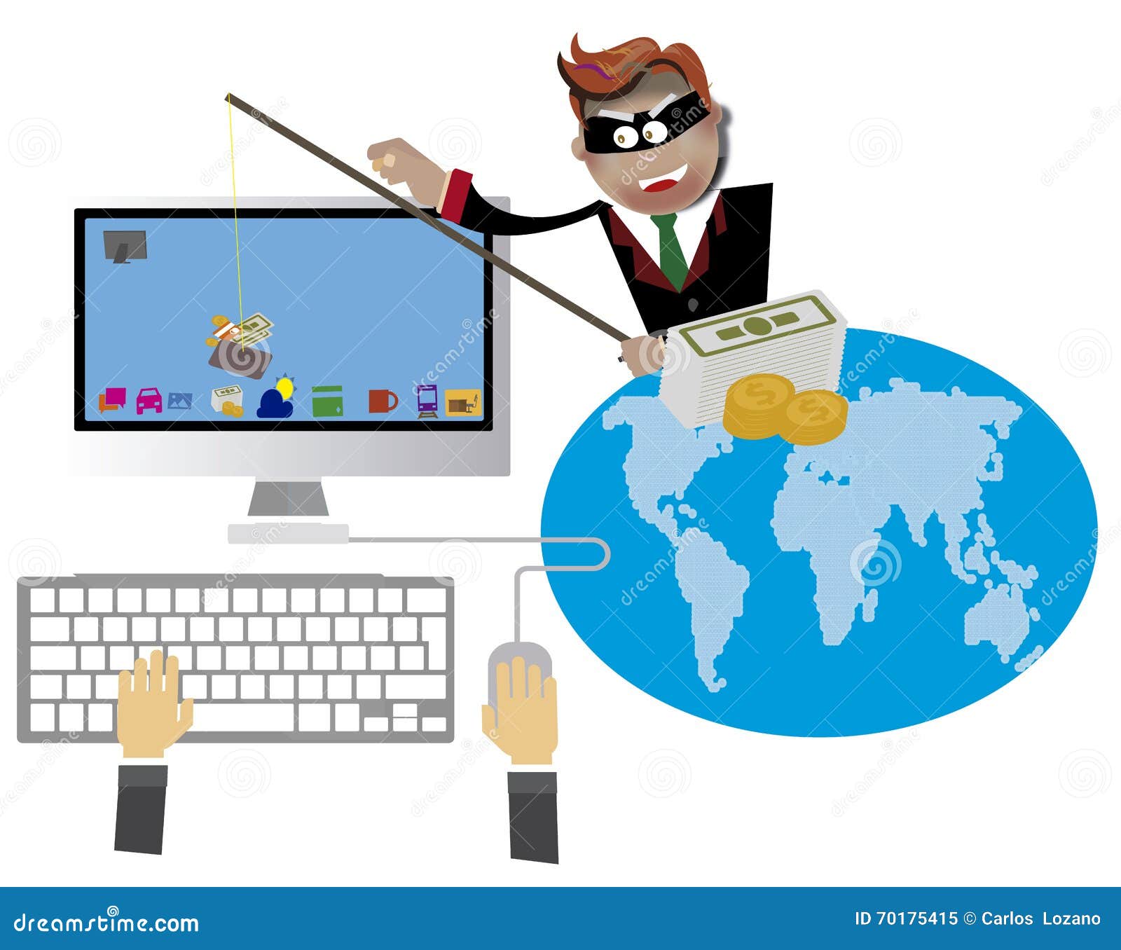 Hacking and phishing stock illustration. Illustration of computerhacker ...