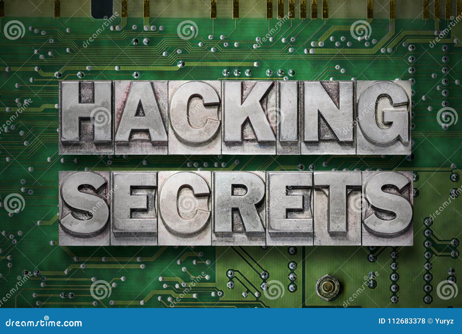 Hacking secrets-pc green stock photo. Image of metallic - 112683378