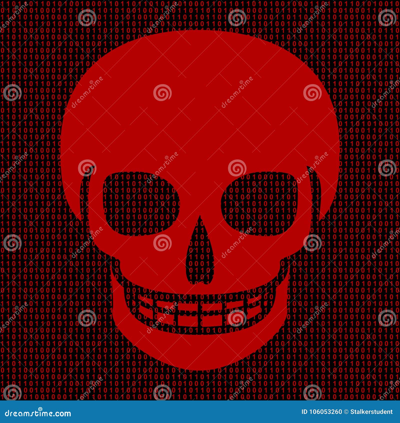 Hacking System. Abstract, Luminous Skull of Red Color Stock Vector - Illustration of crime ...