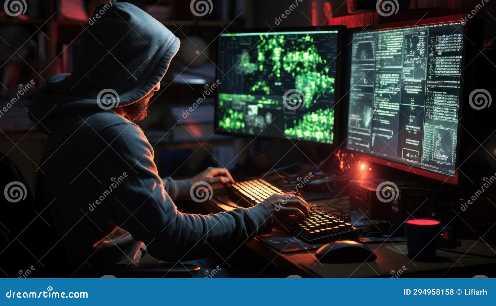 Hacking the System. the Unseen Threat of Cybercriminals Stock ...