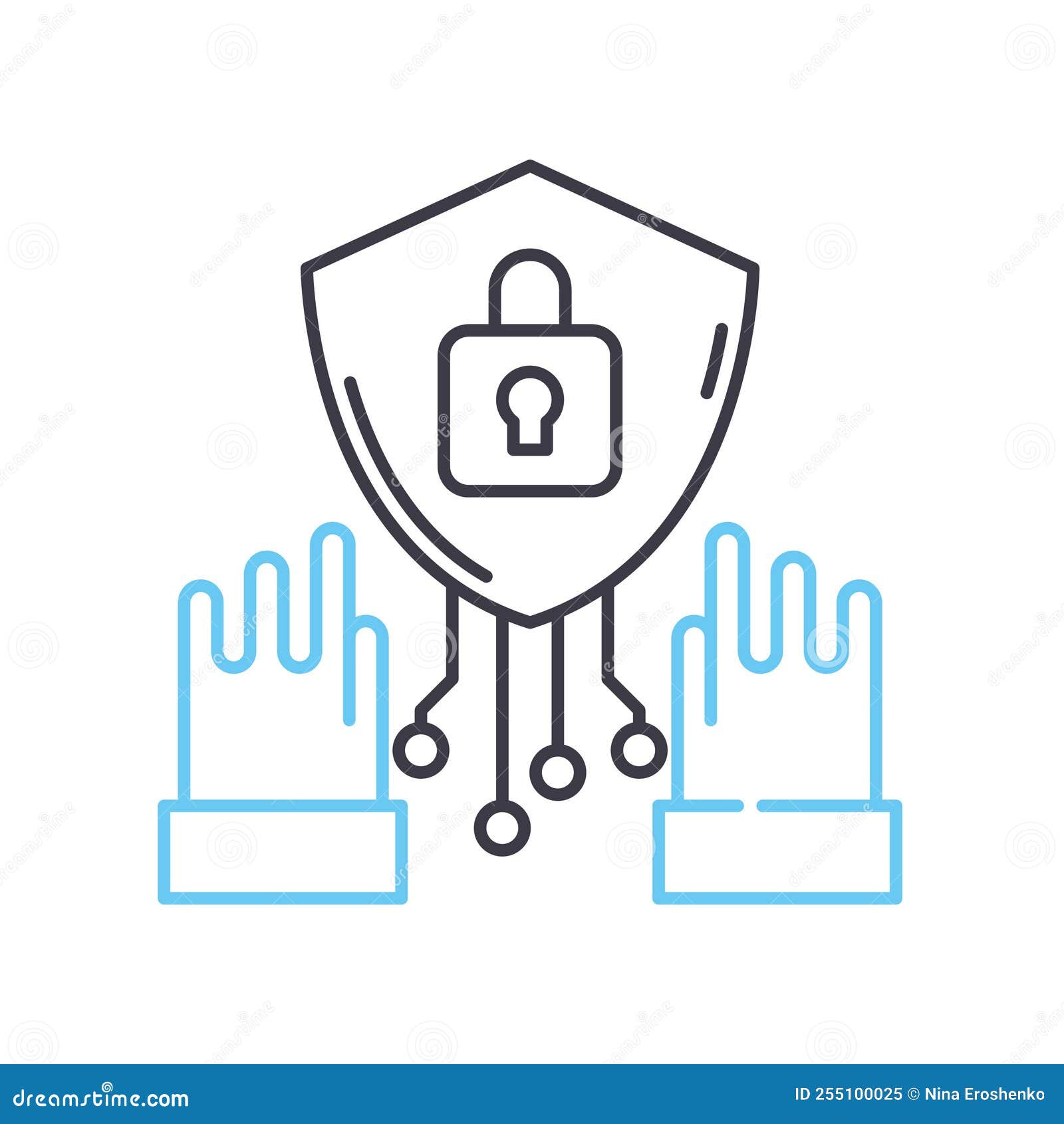 Hacking Technology Line Icon, Outline Symbol, Vector Illustration ...