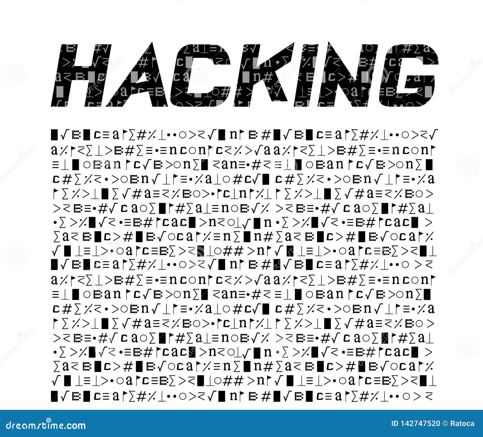 Hacking title design stock vector. Illustration of concept - 142747520