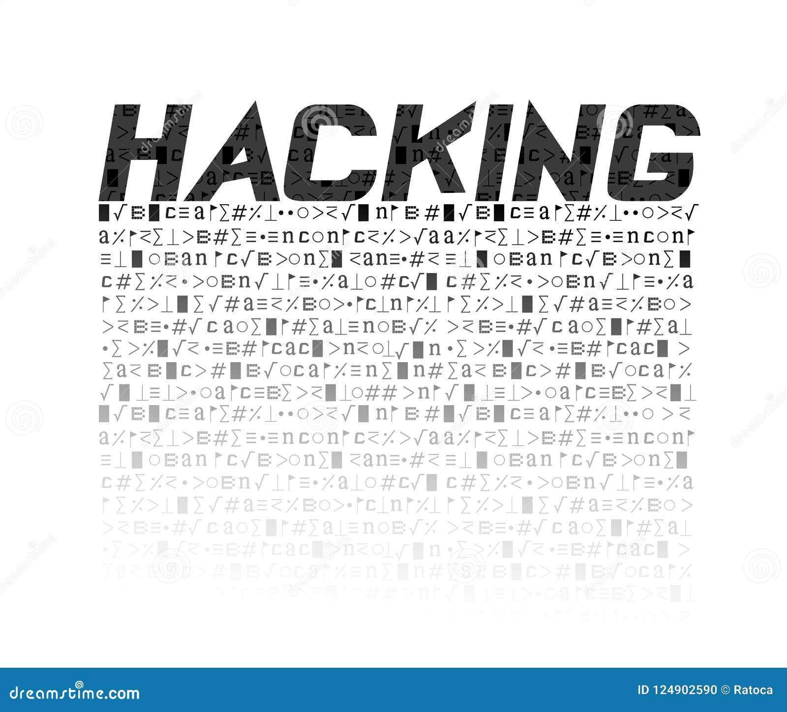 Hacking title design stock vector. Illustration of cyber - 124902590
