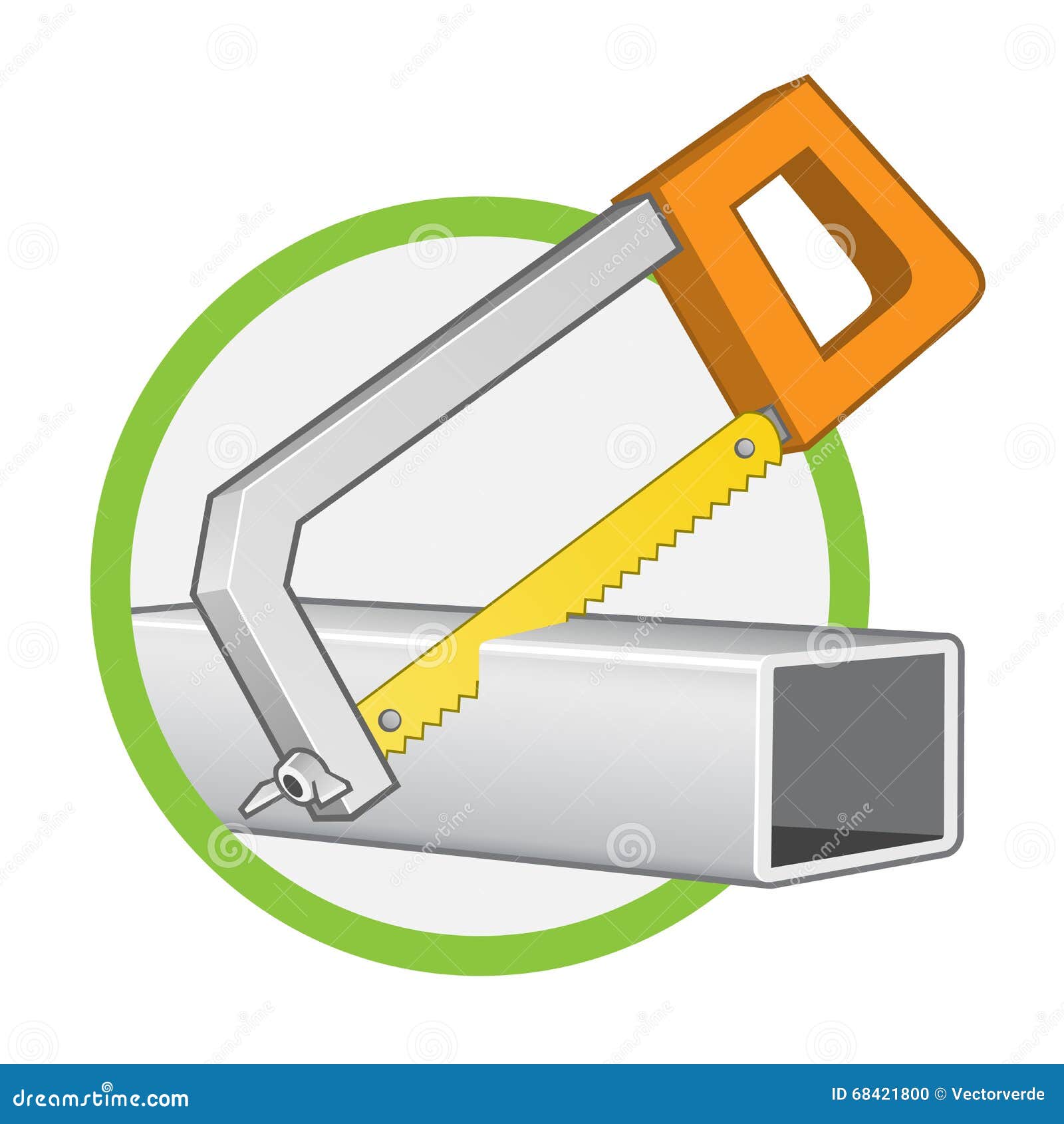 Hacksaw stock vector. Illustration of steel, construction - 68421800