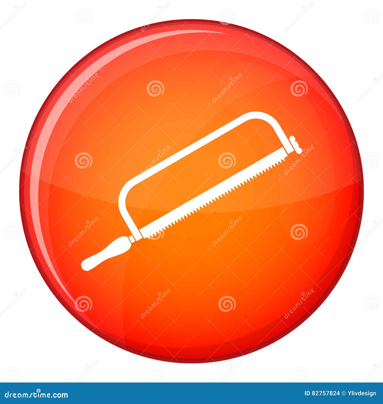 Hacksaw icon, flat style stock vector. Illustration of blade - 82757824