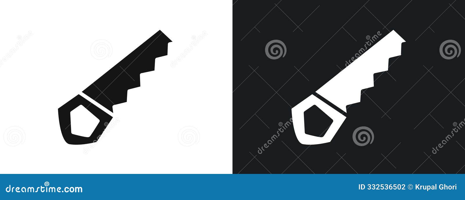 Hacksaw Icon Linear Graphics Set Vector in Black Stock Vector ...