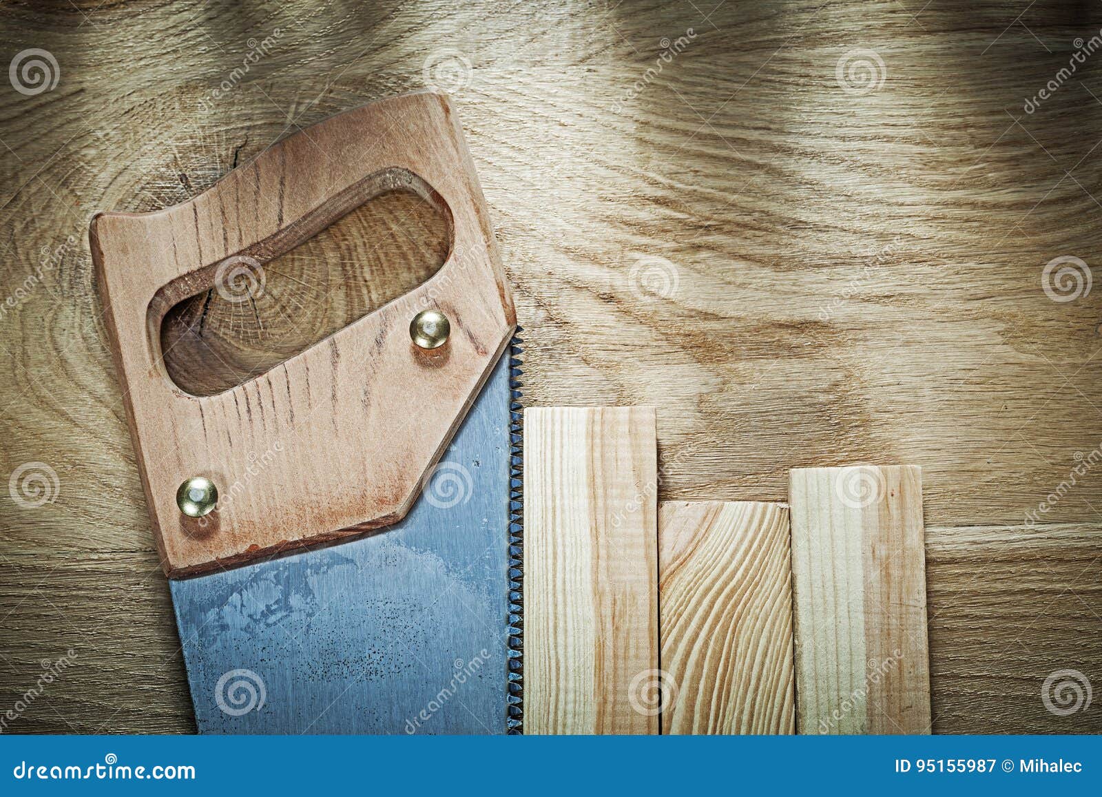 Hacksaw Timber on Wood Board Construction Concept Stock Image - Image ...