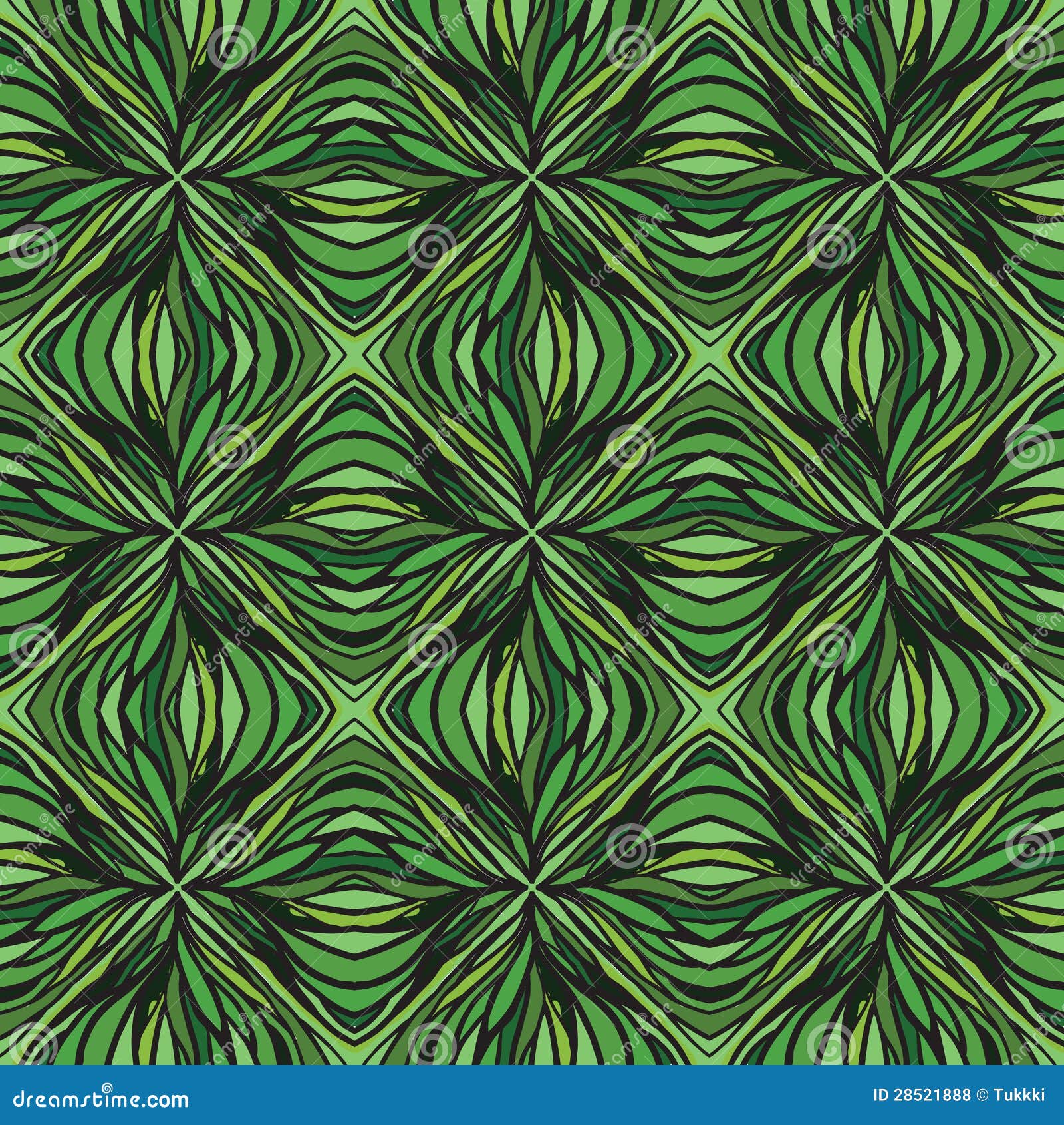 Had Drawn Linear Green Vector Pattern Stock Vector - Illustration of ...