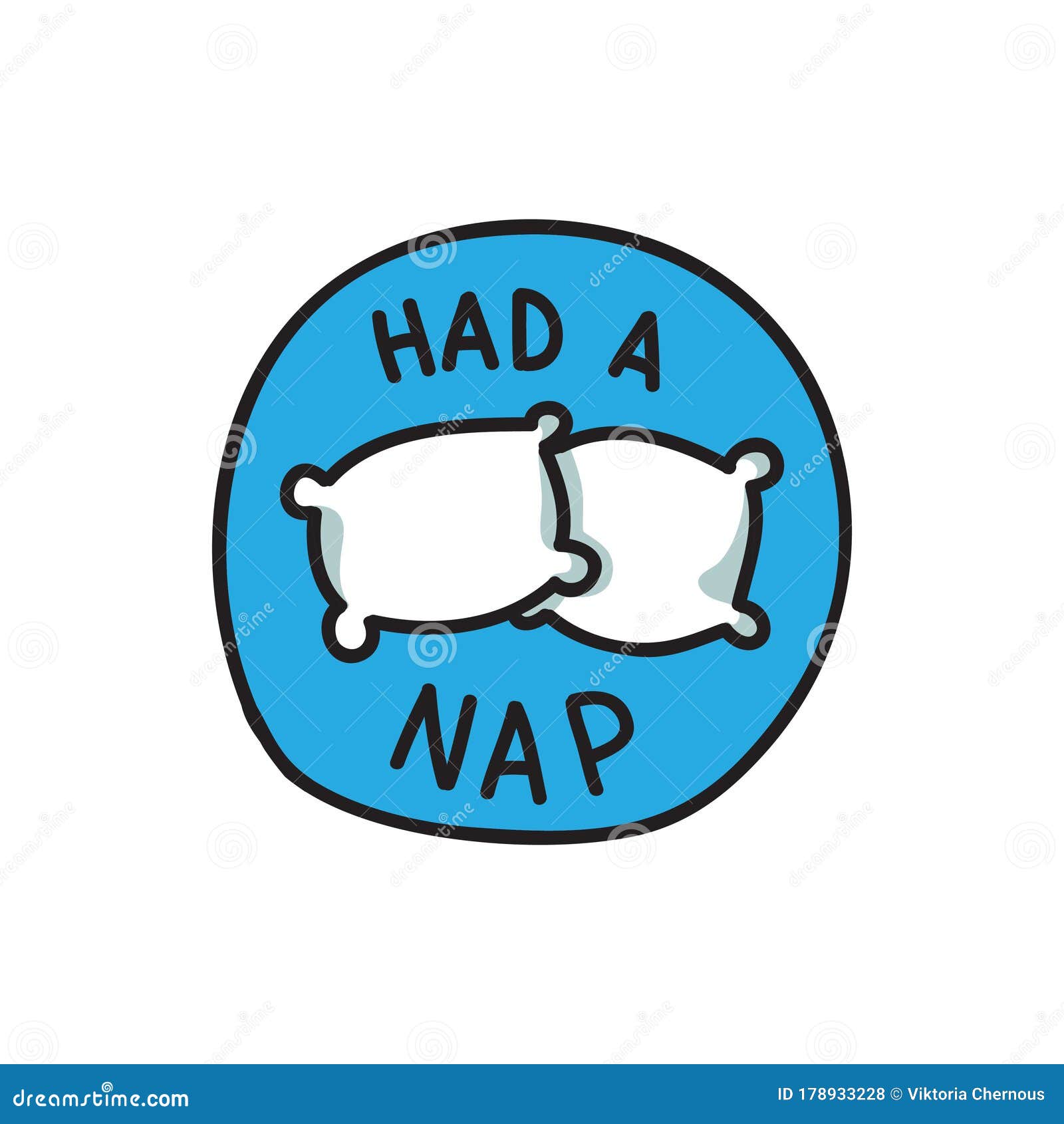 Had a Nap, Pillows Doodle Icon, Vector Illustration Stock Illustration ...