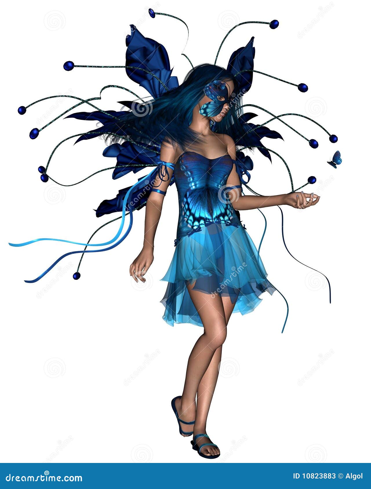 Hada de la mariposa - azul stock de ilustración. Ilustración de bolas ...