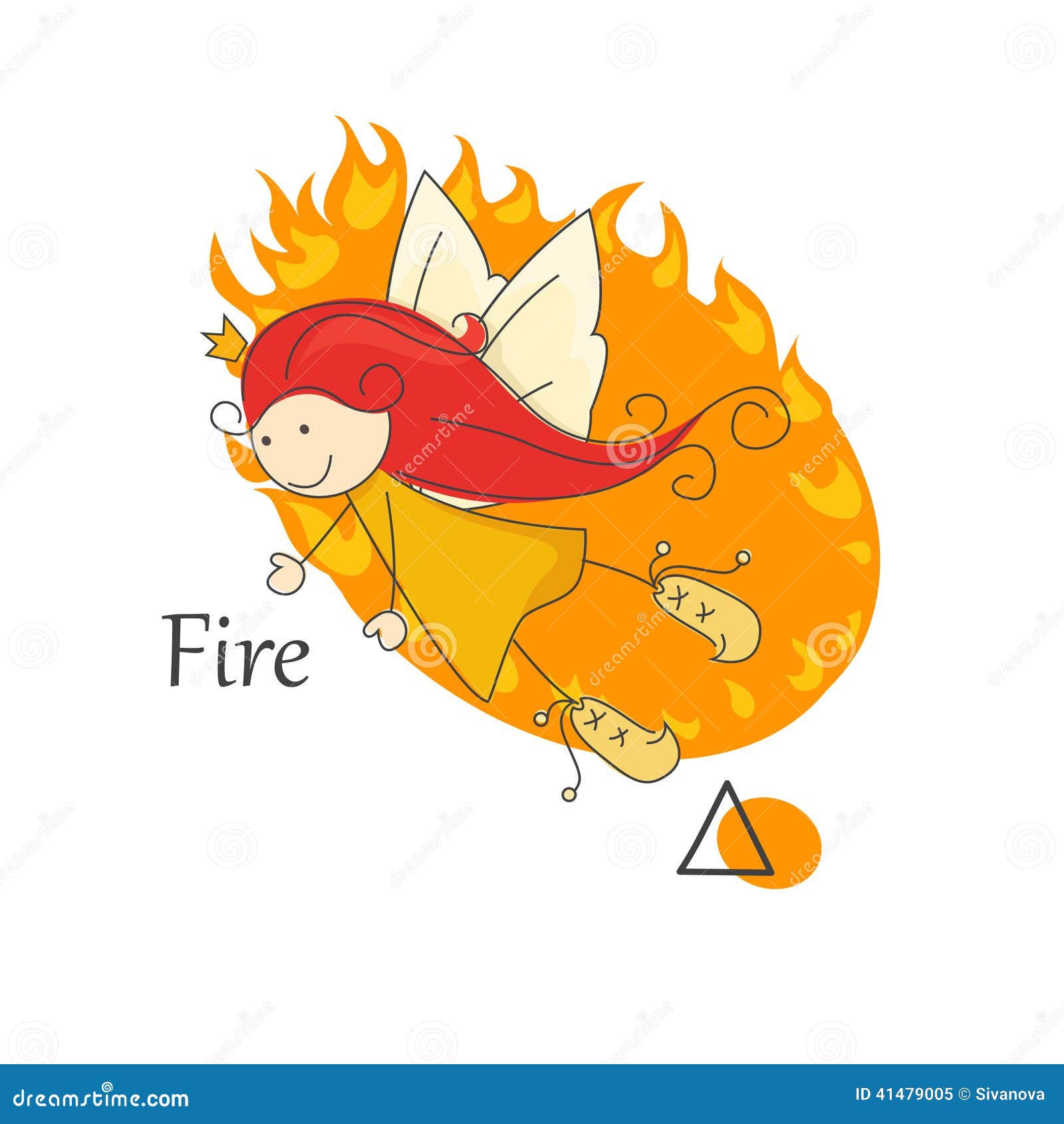 Hada del fuego ilustración del vector. Ilustración de cubo - 41479005